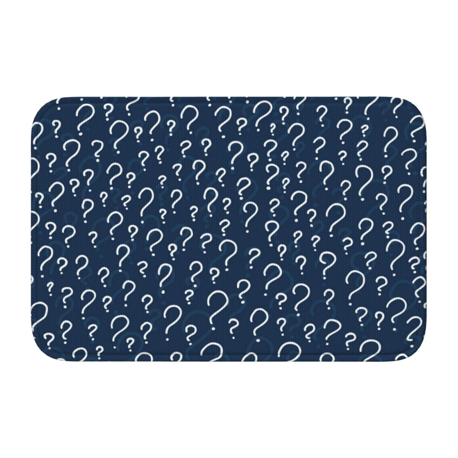 Zeuib Question Marks Anti-Slip Polyester Floor Mat - Durable, Non ...