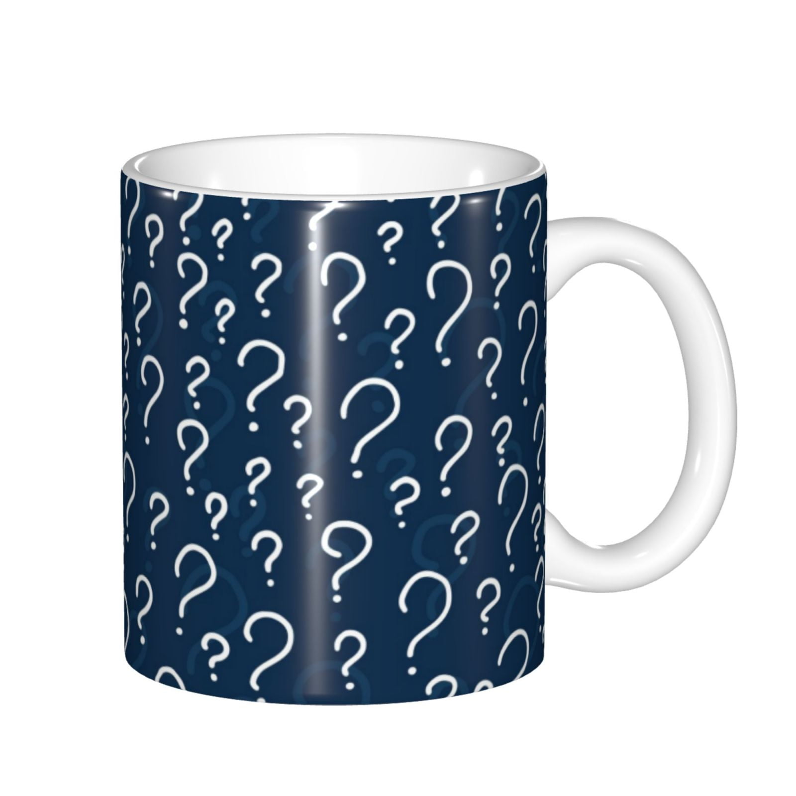 Zeuib Question Marks Ceramic Coffee Mug with Large Handle，Modern ...