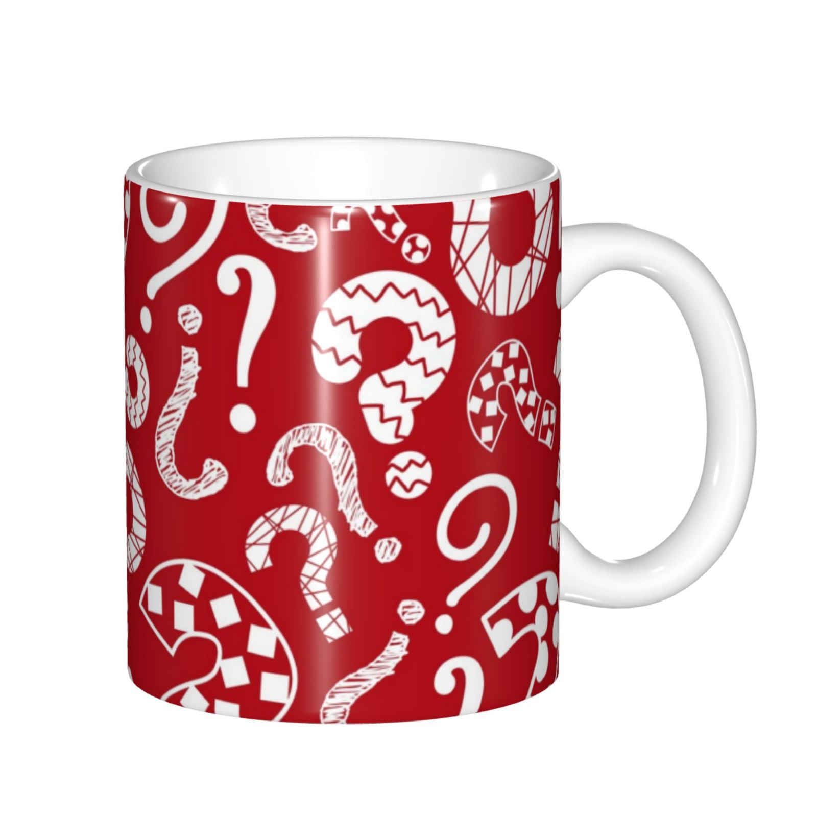 Zeuib Question Marks1 Ceramic Coffee Mug with Large Handle，Modern ...