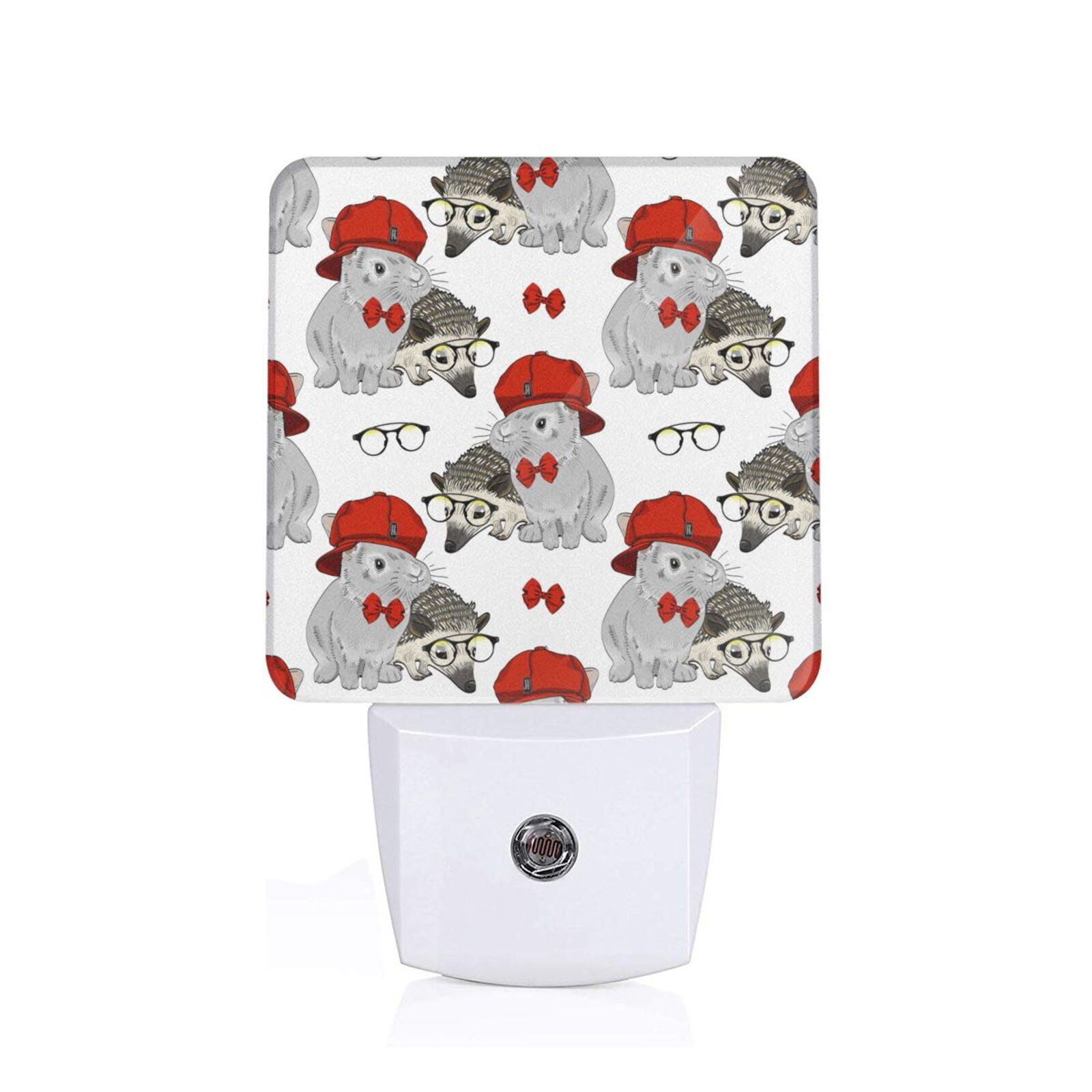 Zeuib Rabbit And Hedgehog LED Night Light,Plug in Night Light with Dusk ...