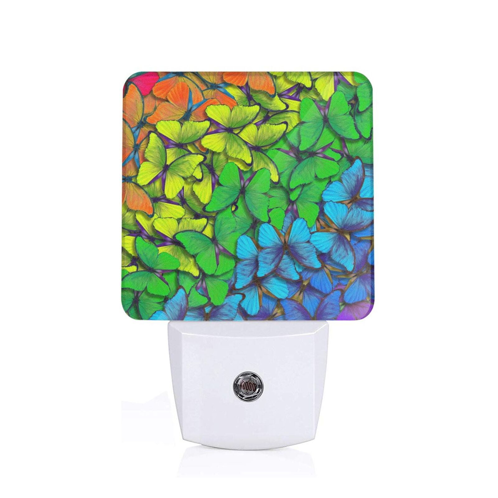 Zeuib Rainbow Butterflies LED Night Light,Plug in Night Light with Dusk ...