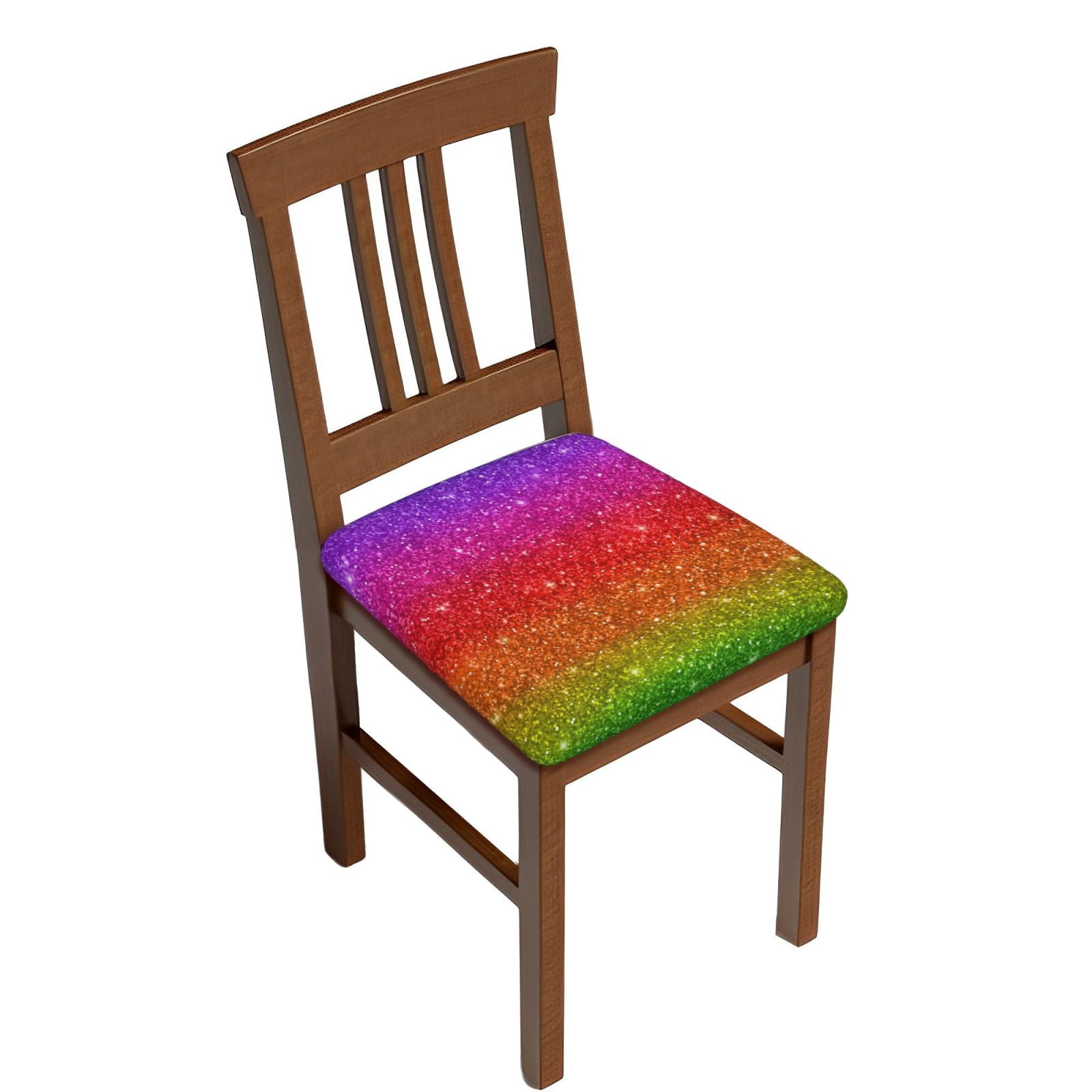 Zeuib Rainbow Glitter Water-Repellent Sofa Seat Cushion Cover with ...