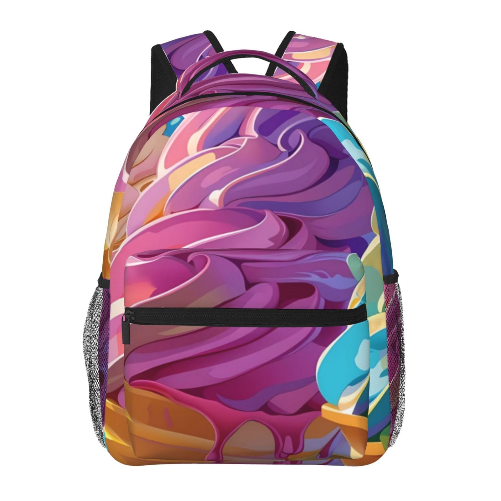 Zeuib Rainbow Melting Ice Cream Laptop Backpack Casual Travel Backpack ...