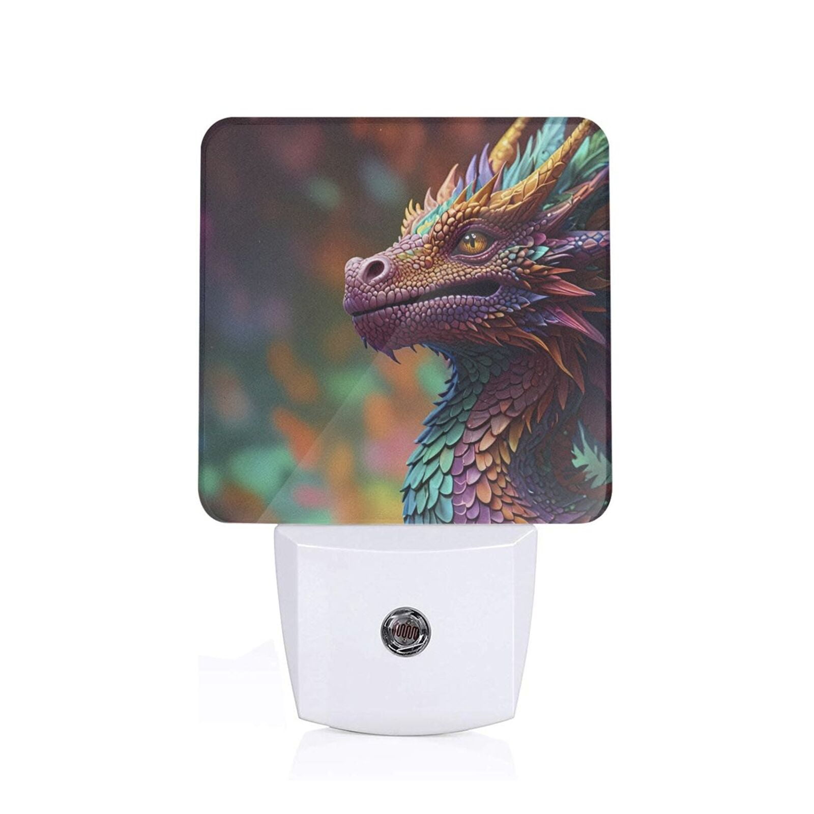 Zeuib Rainbow Scales Fantasy Dragon LED Night Light,Plug in Night Light ...