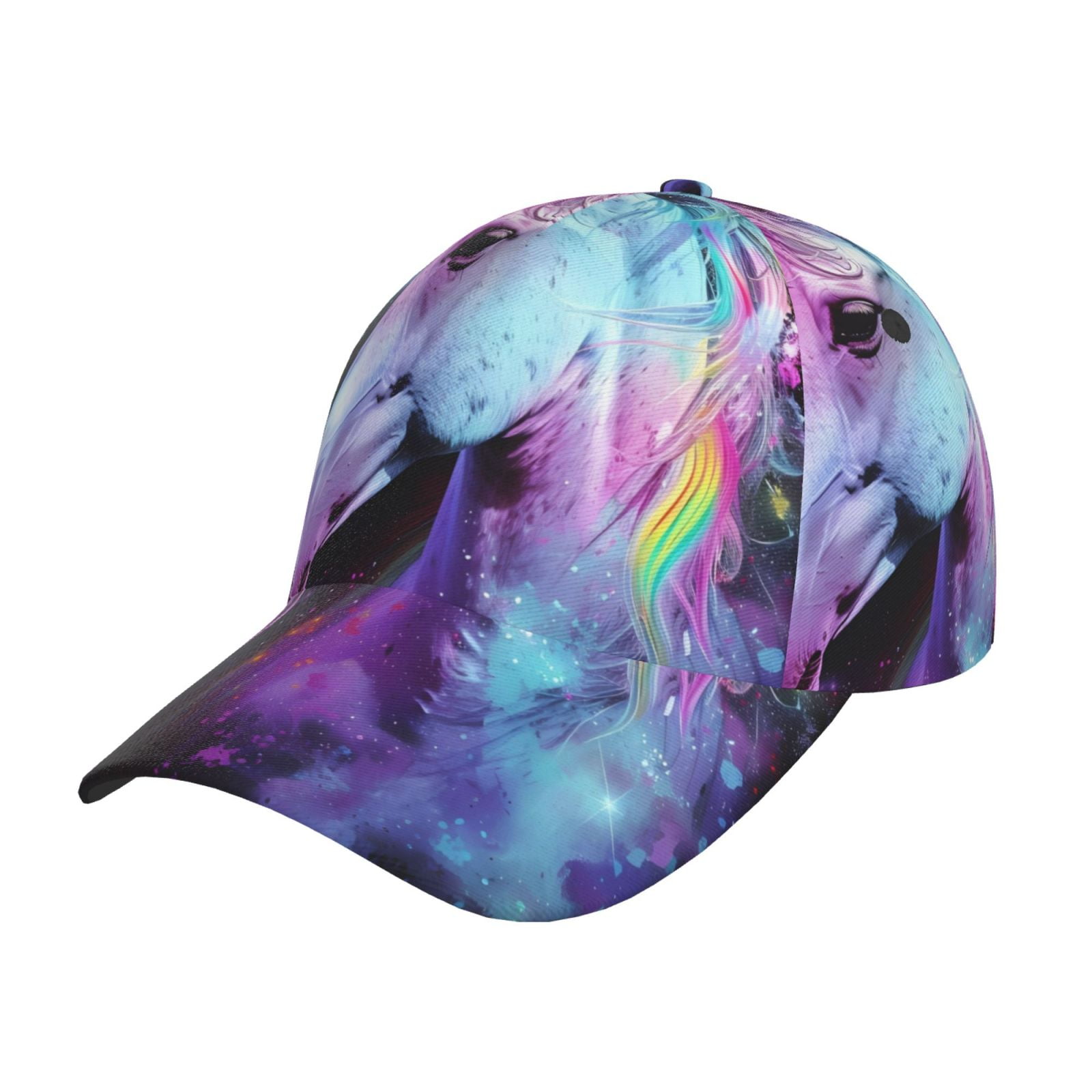 Zeuib Rainbow Spotted White Horse Baseball Cap Adjustable Size for ...