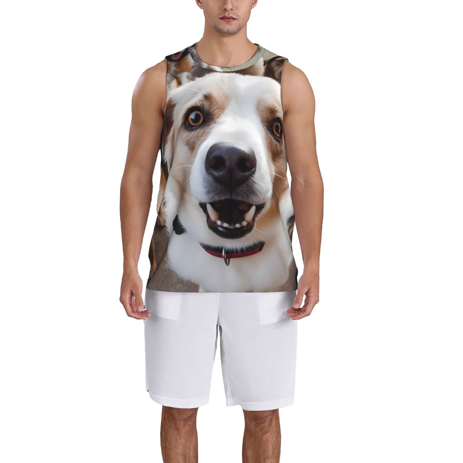 Zeuib Realistic Cute Puppy Jersey Shirt for Men,Mesh Athletic Practice ...