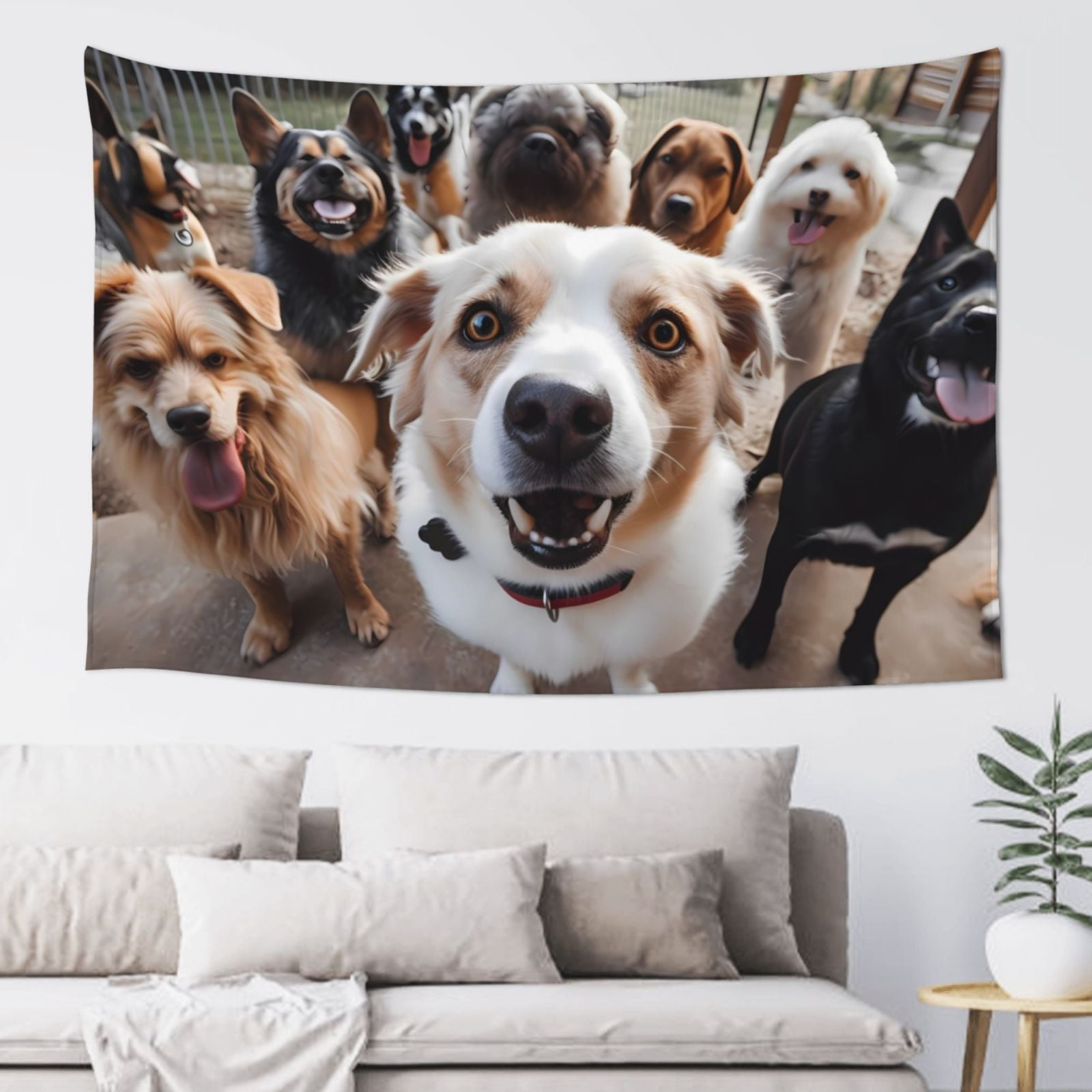 Zeuib Realistic Cute Puppy Print 60x40in Tapestry Wall Hanging,Easy ...