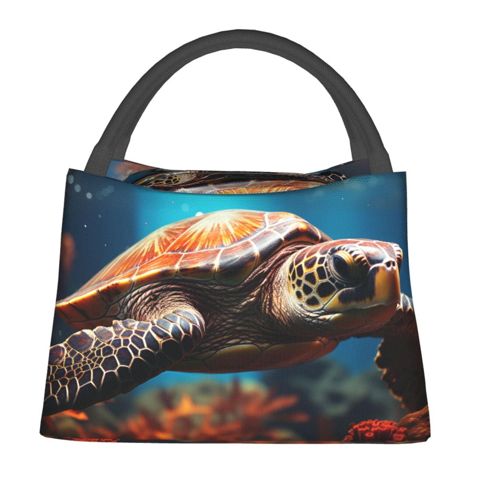 Zeuib Realistic Turtle Lunch Bag,Collapsible Cooler Bag Insulated ...