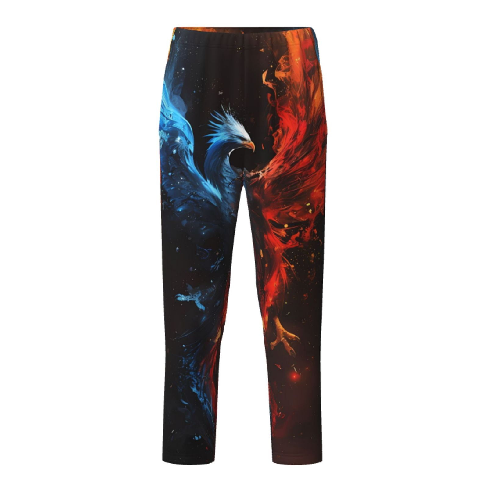 Zeuib Red And Blue Fire Bird Print Pajama Pants for Girls Boys,PJ ...