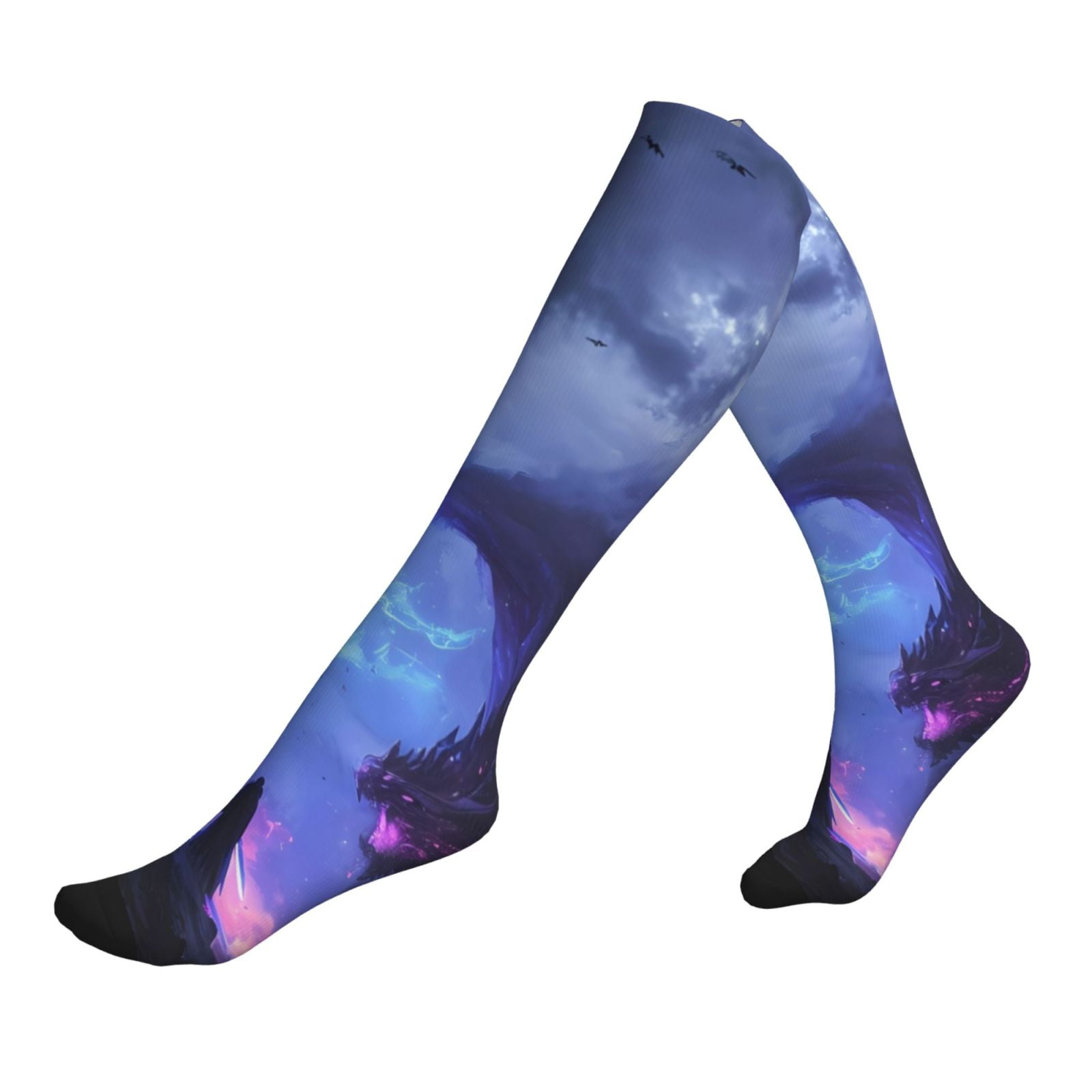 Zeuib Red And Blue Fire Dragon High-Quality Compression Socks for Men ...