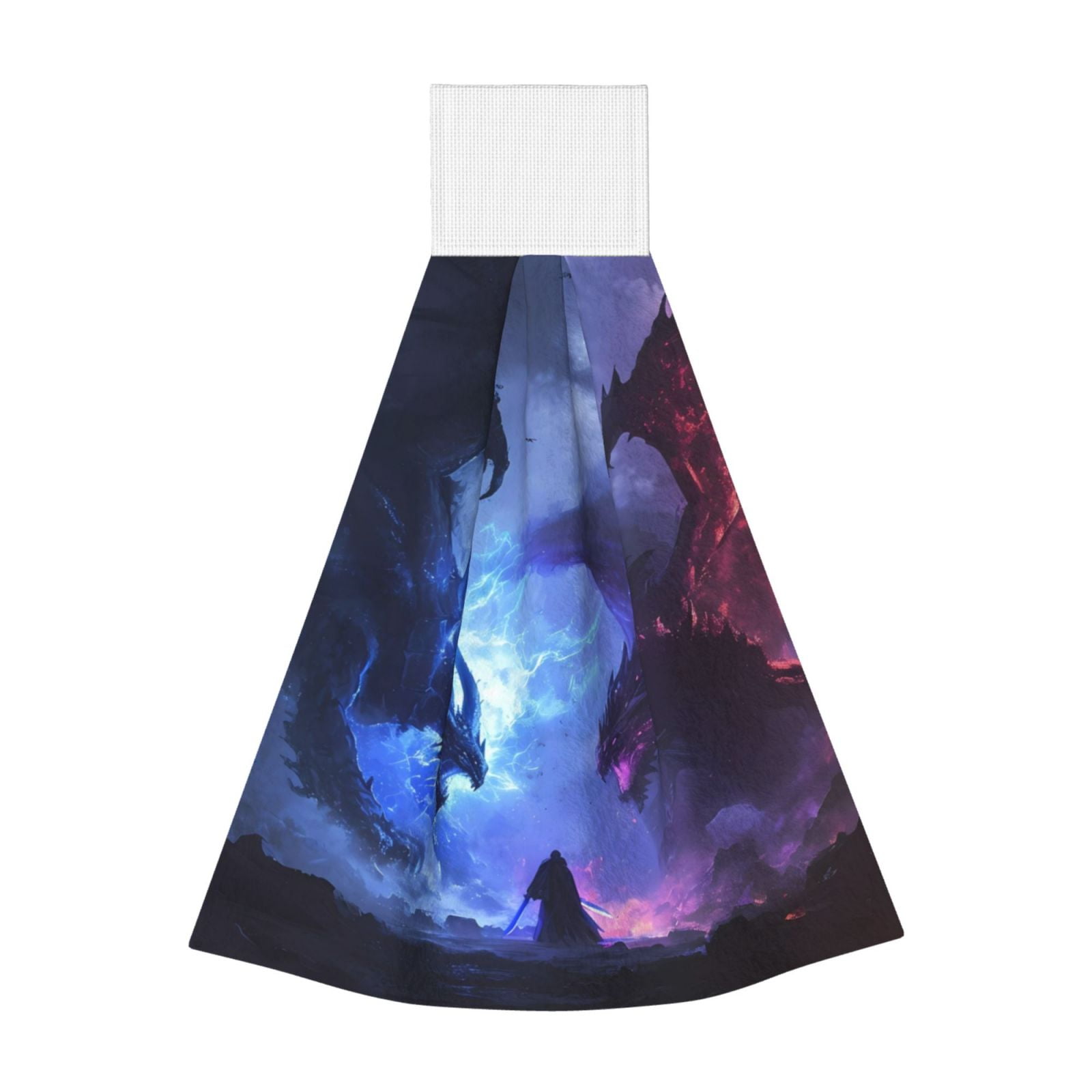 Zeuib Red And Blue Fire Dragon Print Coral Velvet Hand Wipes,Hanging ...