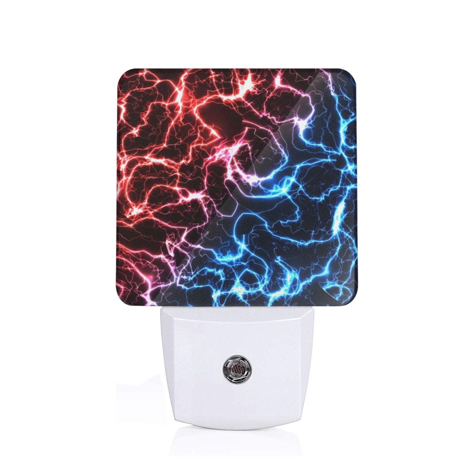 Zeuib Red And Blue Lightning LED Night Light,Plug in Night Light with ...