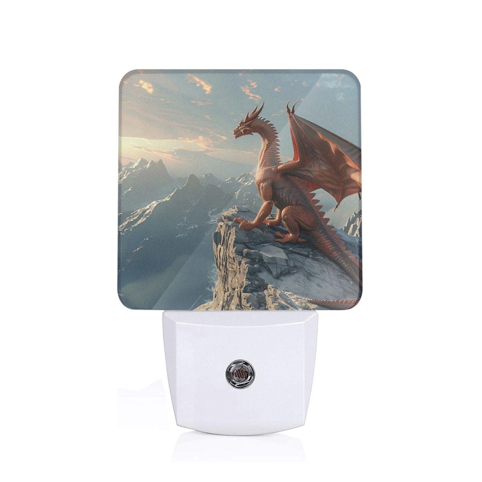 Zeuib Red Dragon Mountain Sunrise LED Night Light,Plug in Night Light ...