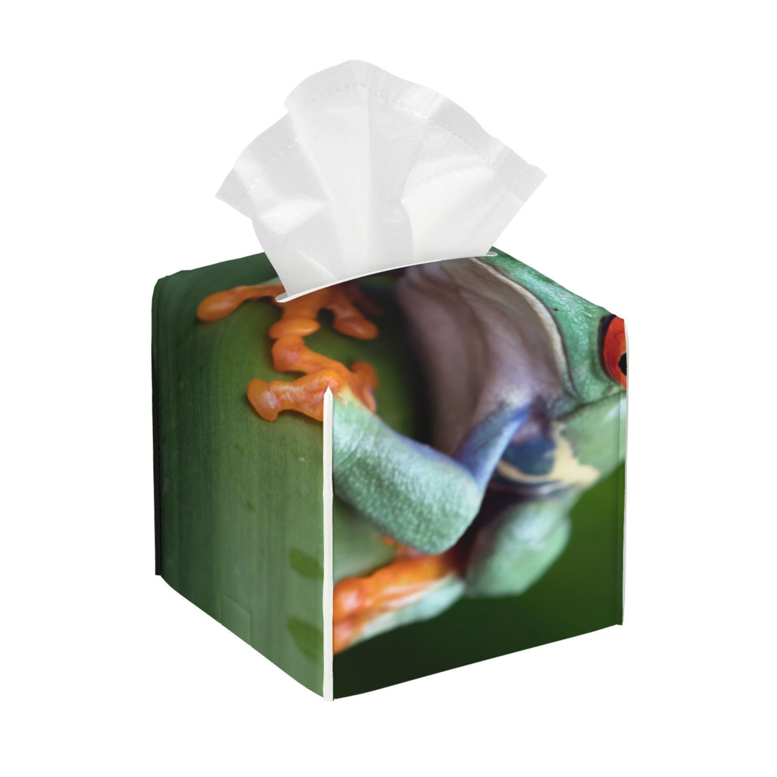 Zeuib Red-Eyed Tree Frog Print Tissue Box Cover,PU Leather Tissue ...
