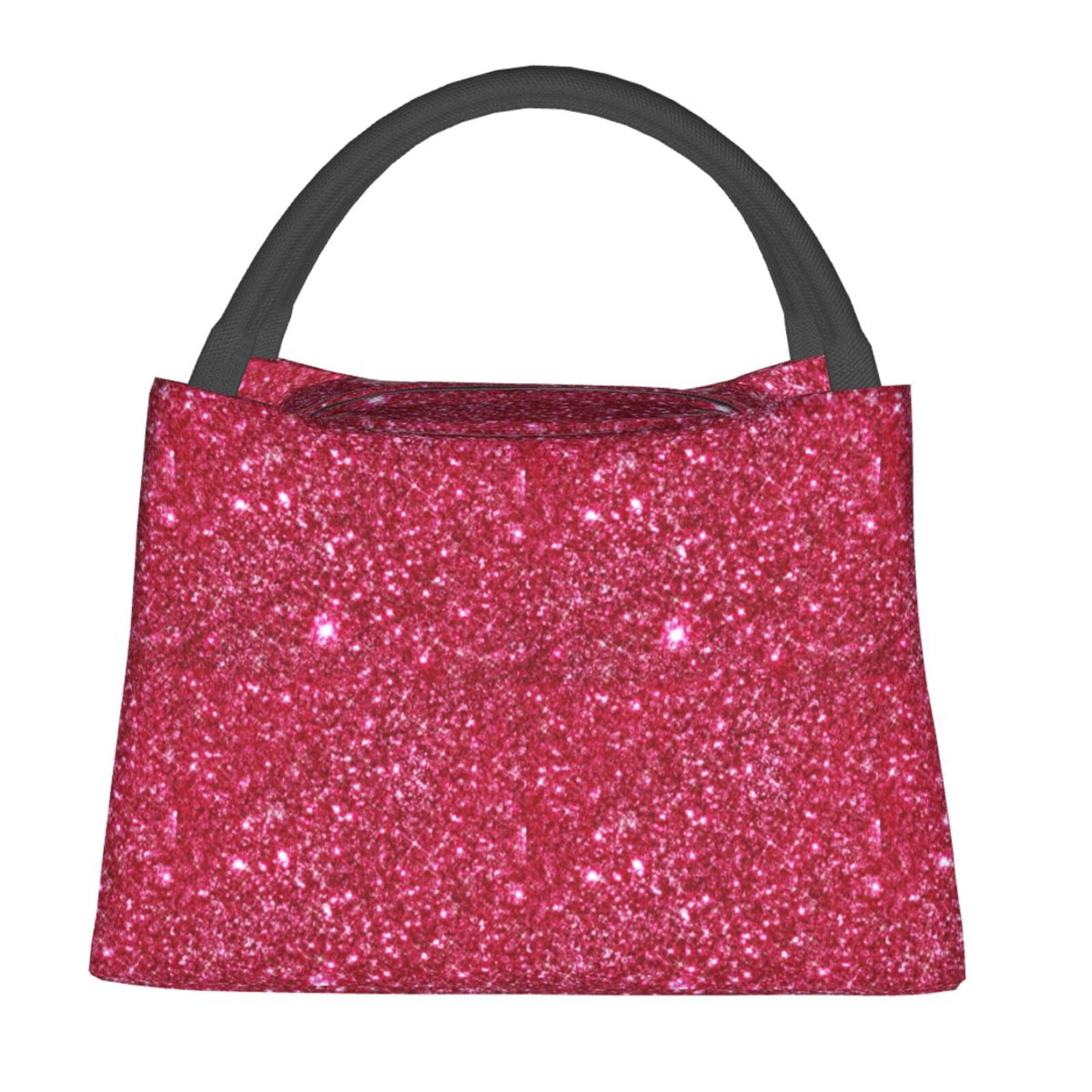 Zeuib Red Glitter Lunch Bag,Collapsible Cooler Bag Insulated,Leakproof ...