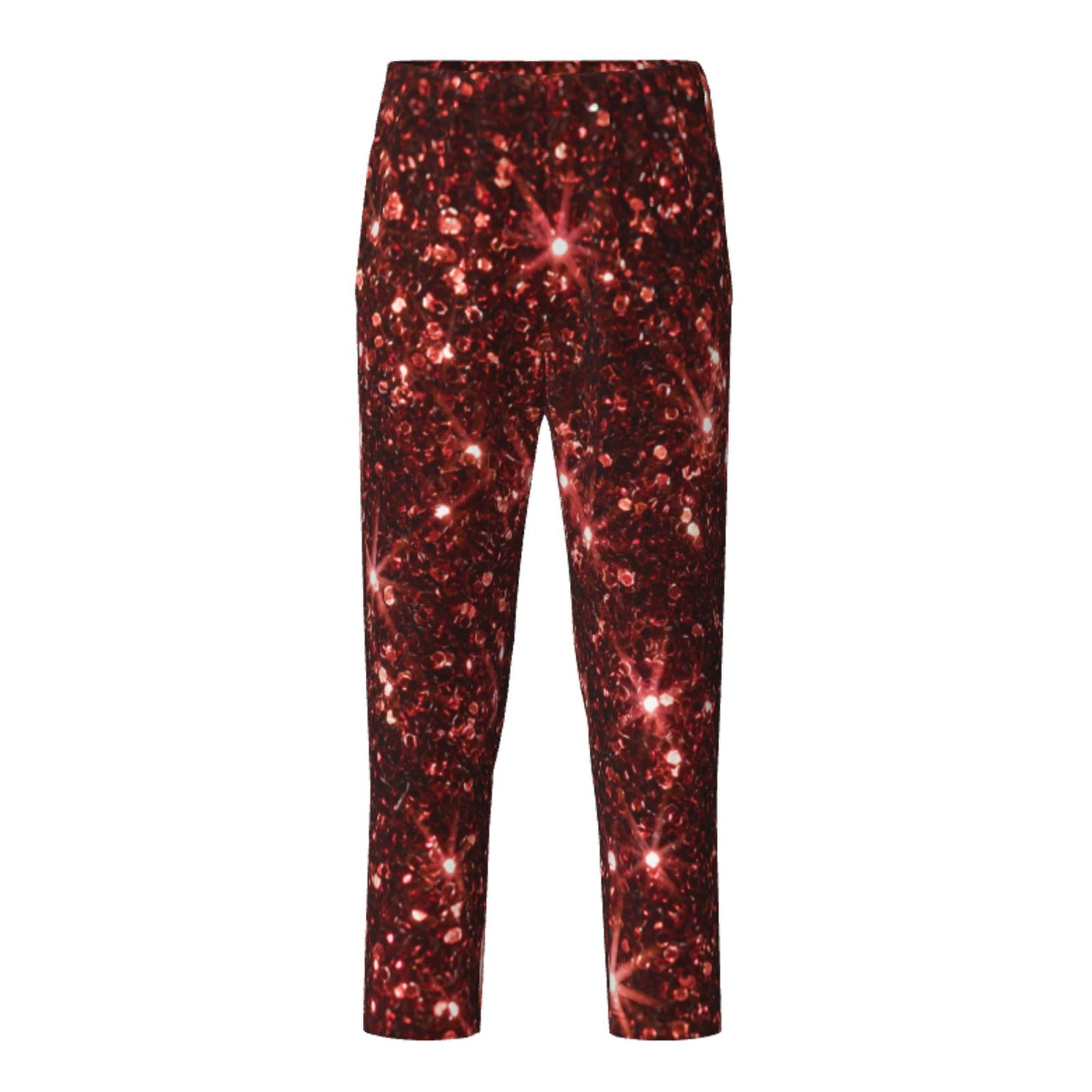 Zeuib Red Glitter Texture Print Pajama Pants for Girls Boys,PJ Bottoms ...