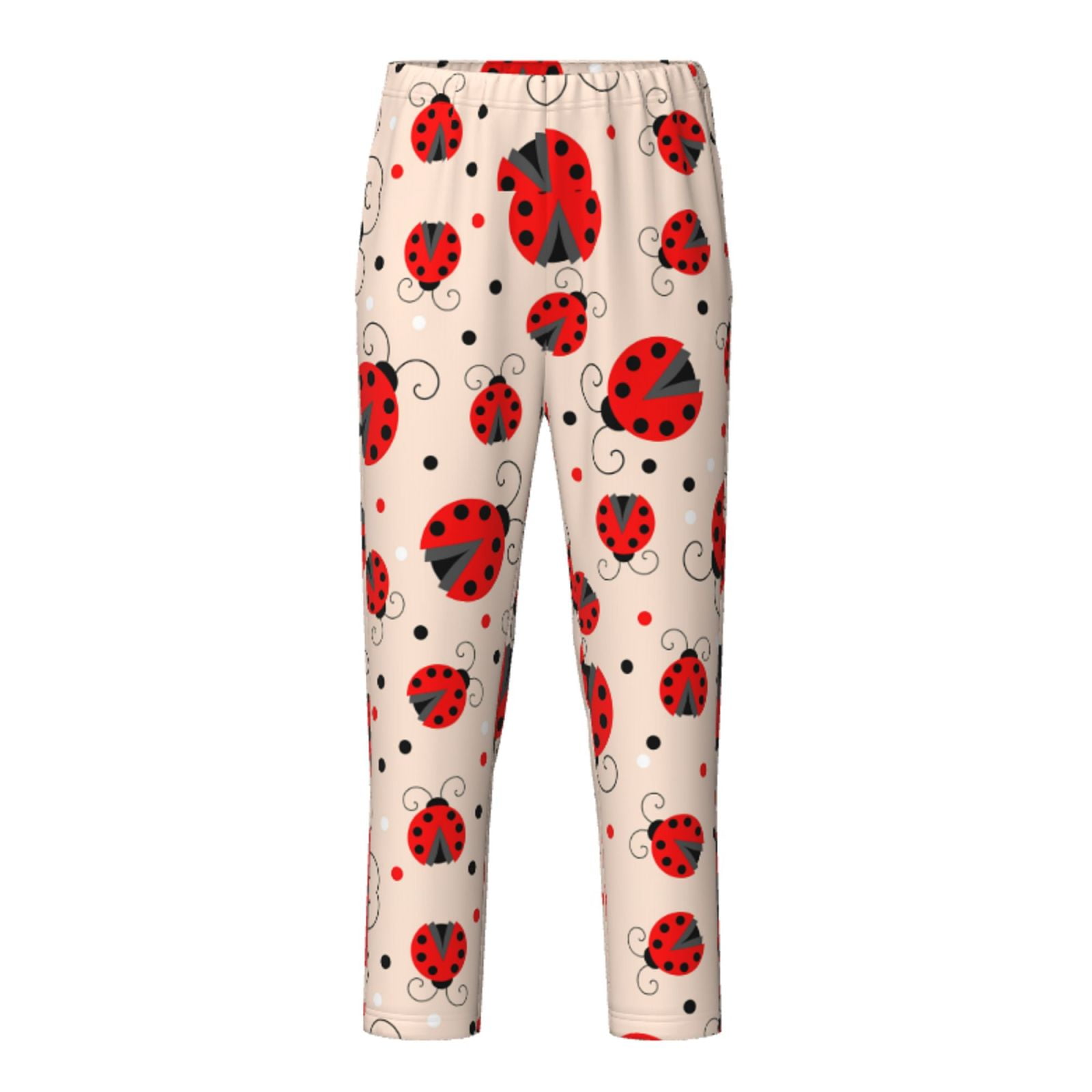 Zeuib Red Ladybug Print Pajama Pants for Girls Boys,PJ Bottoms for Kids ...