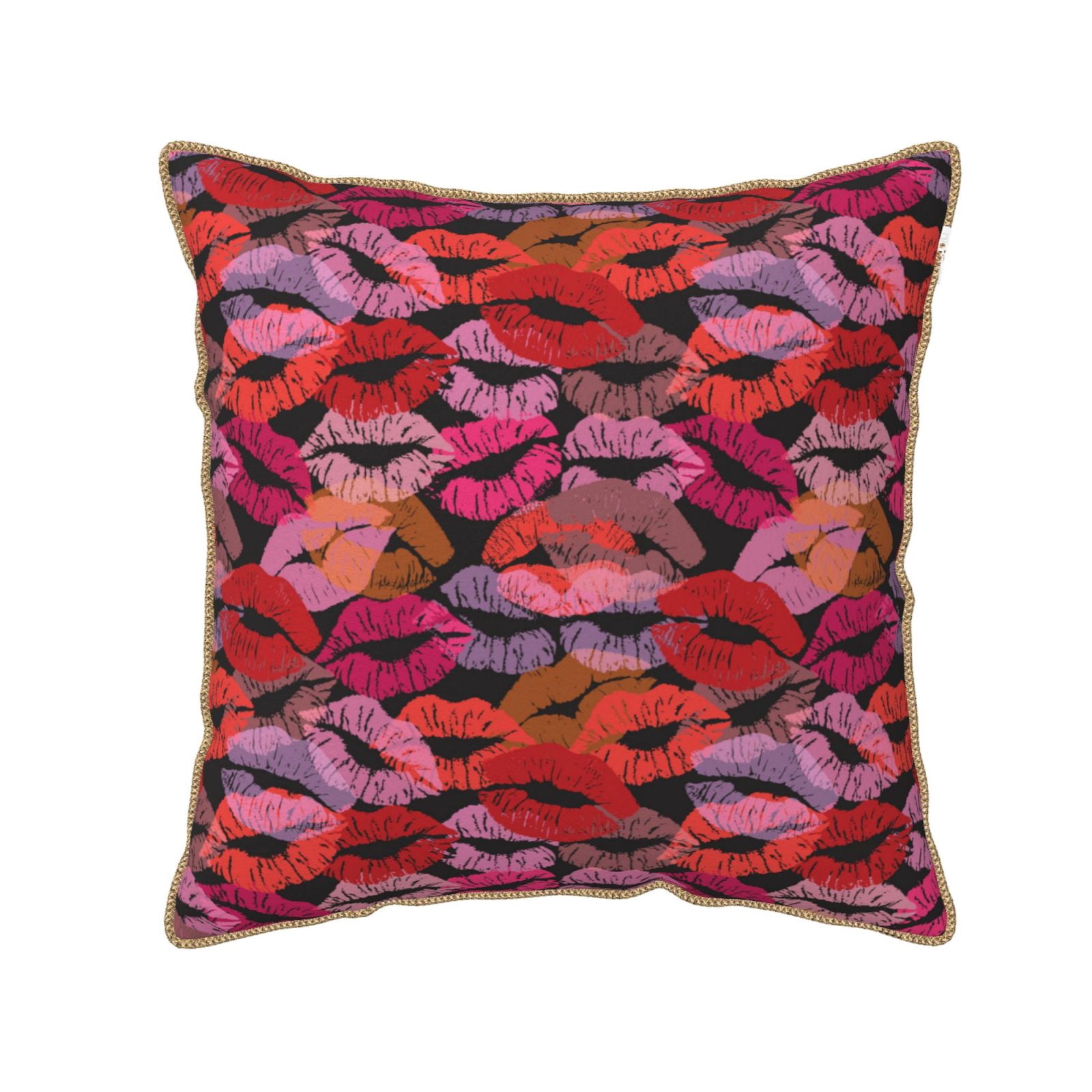 Zeuib Red Lips Kissing Print Decorative Throw Pillow Covers,Cushion ...