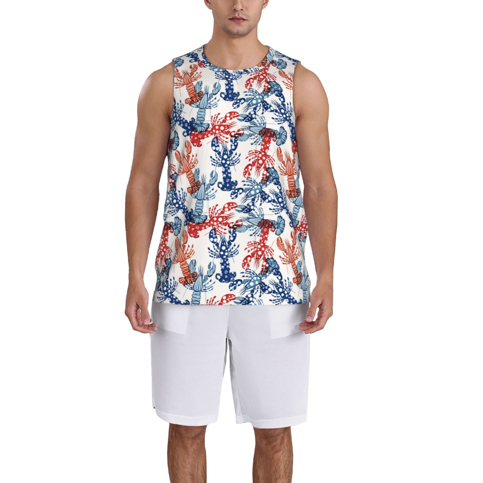 Zeuib Red Lobster Jersey Shirt for Men,Mesh Athletic Practice Sports ...