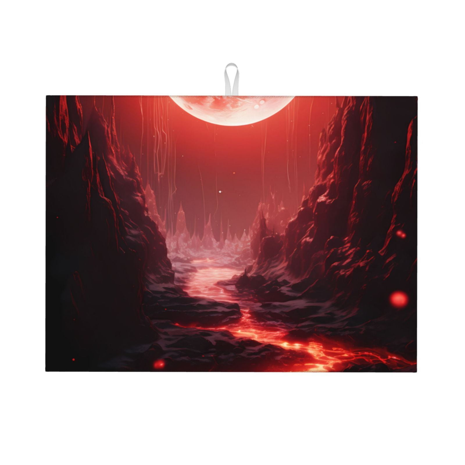 Zeuib Red Moon Lava Dish Drainer Kitchen Counter, Kitchen Drying Mat ...