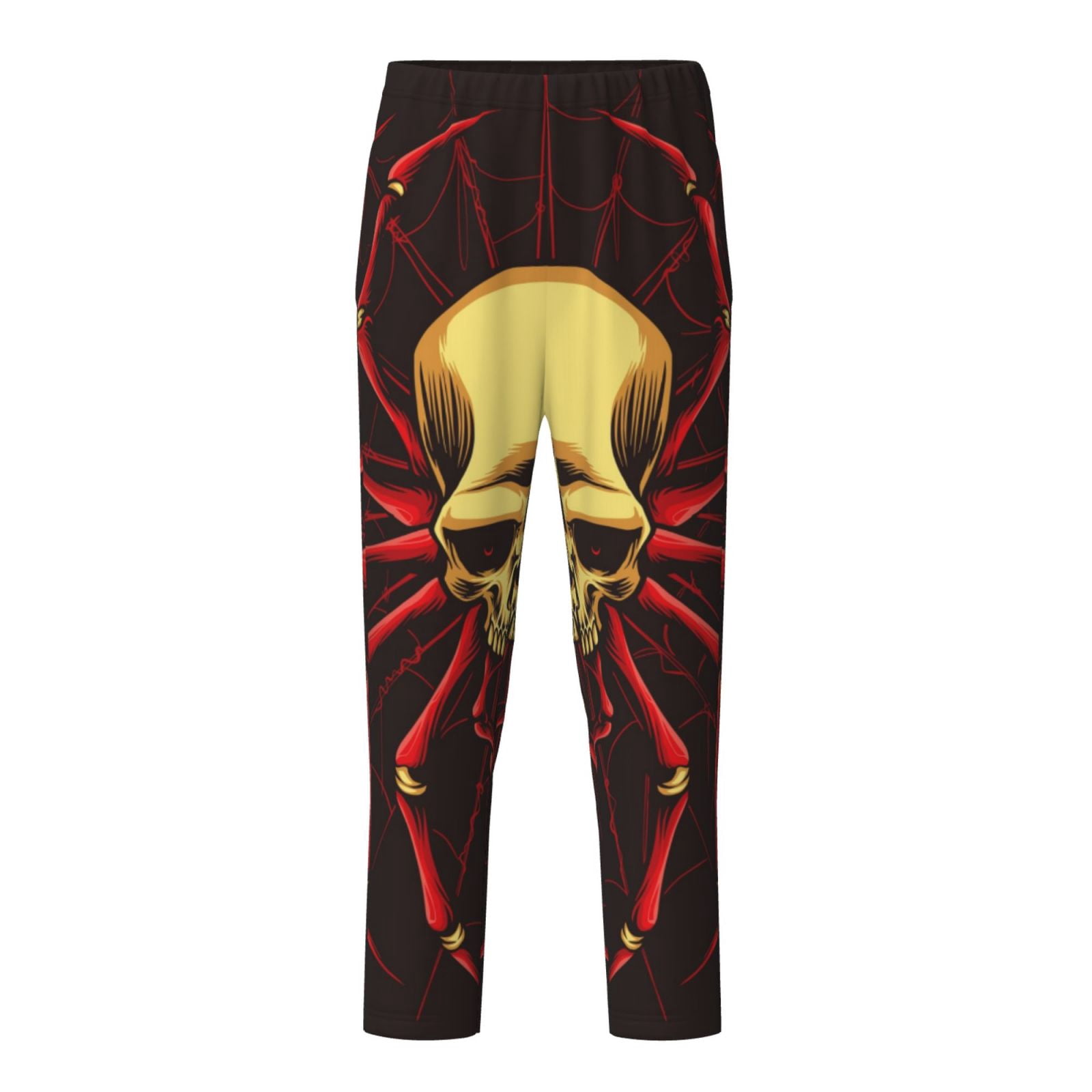 Zeuib Red Skull Spider Print Pajama Pants for Girls Boys,PJ Bottoms for ...
