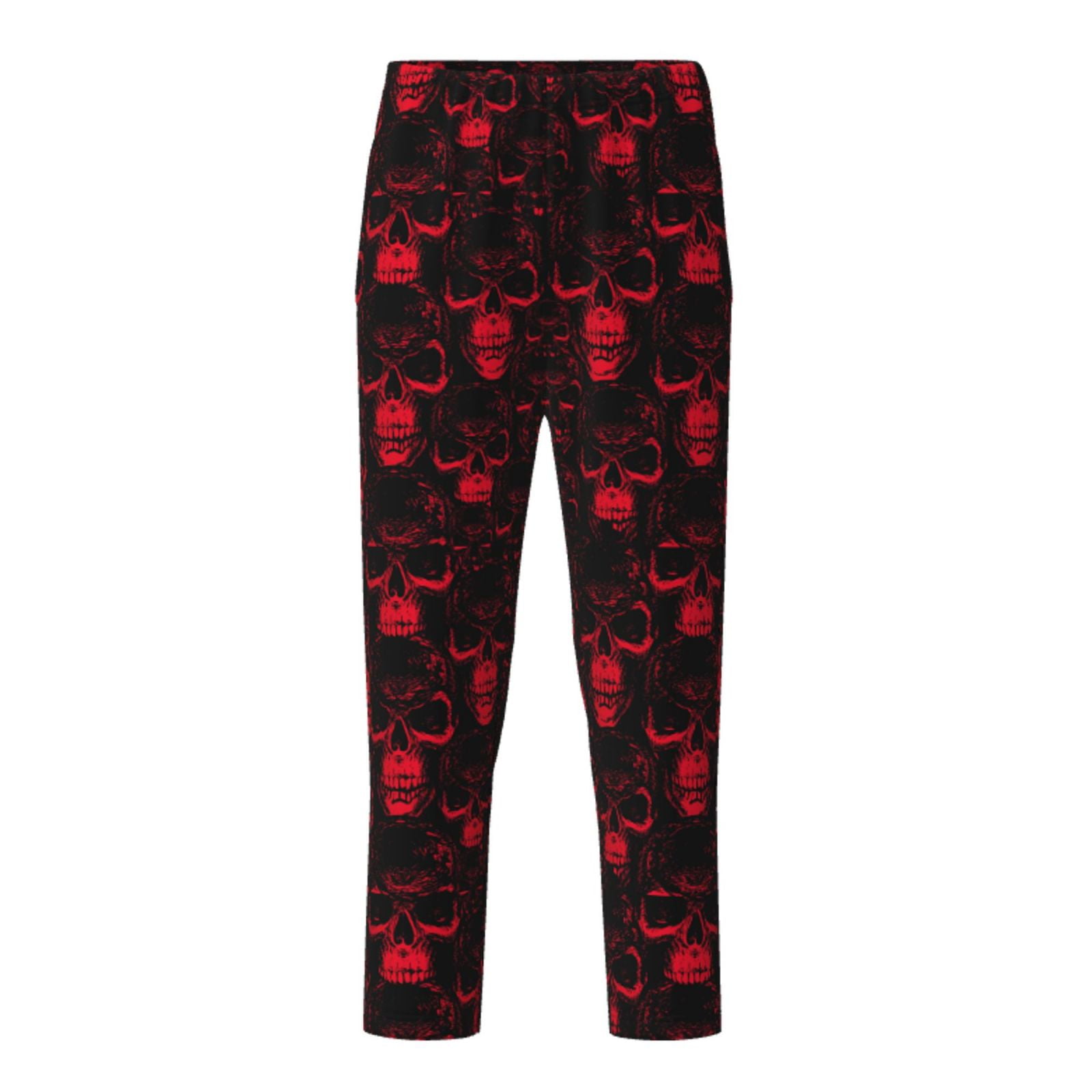 Zeuib Red Skulls 2 Print Pajama Pants for Girls Boys,PJ Bottoms for ...