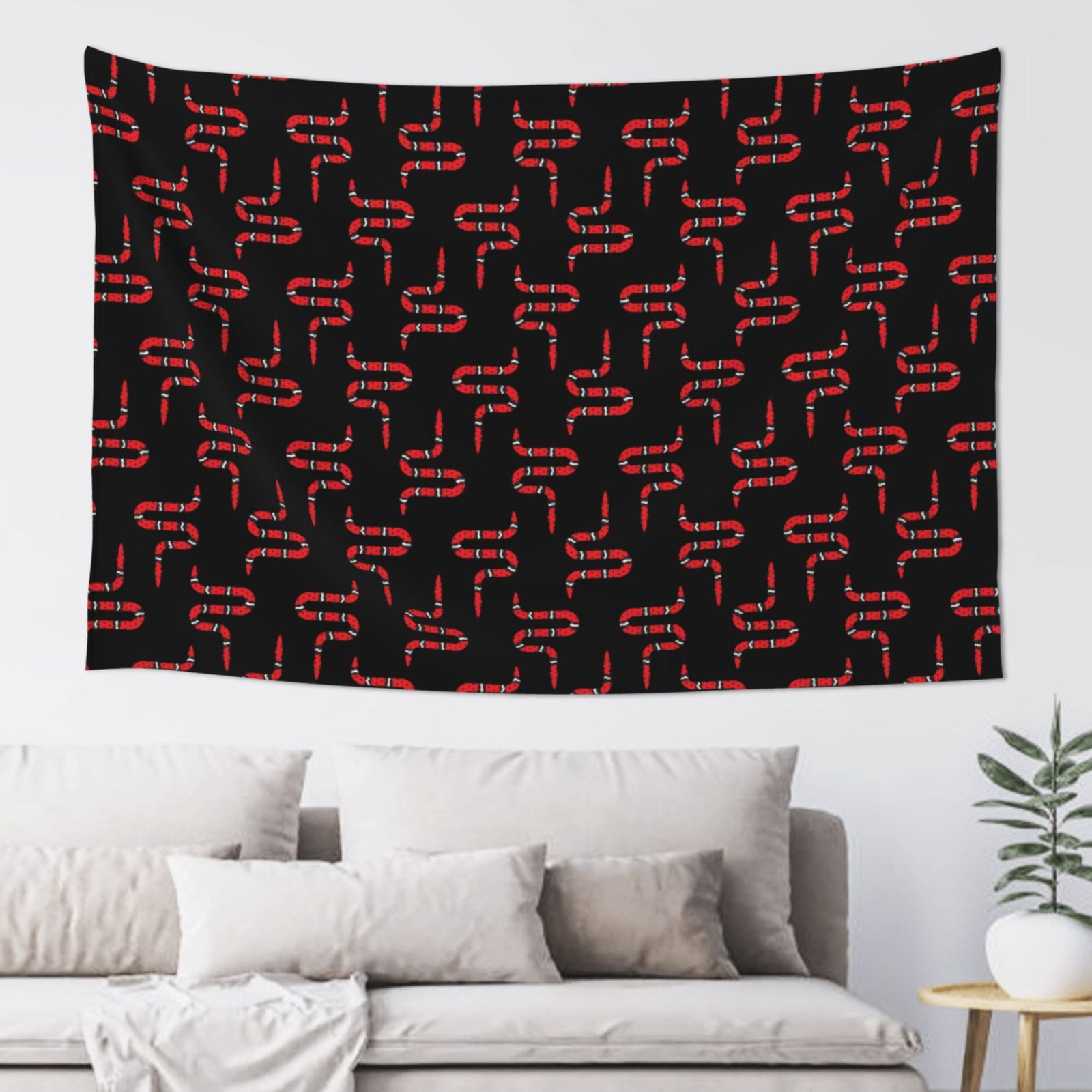 Zeuib Red Snake Print 60x40in Tapestry Wall Hanging,Easy Installation ...