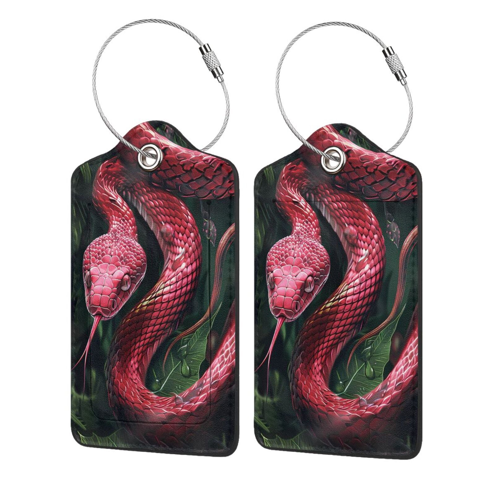 Zeuib Red Viper Jungle Intensity Print Luggage Tags for Suitcases ...
