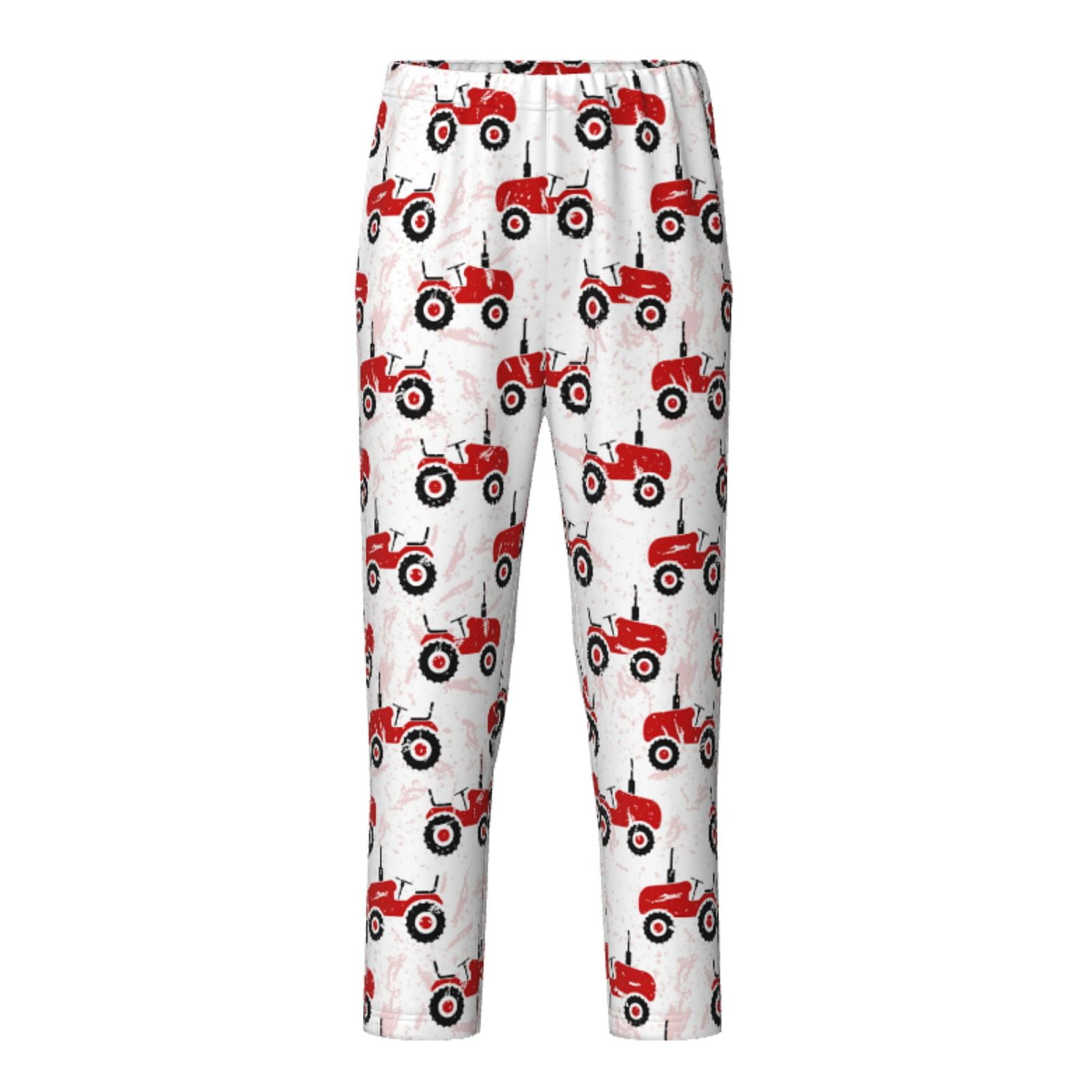 Zeuib Red Wheeled Tractors Print Pajama Pants for Girls Boys,PJ Bottoms ...