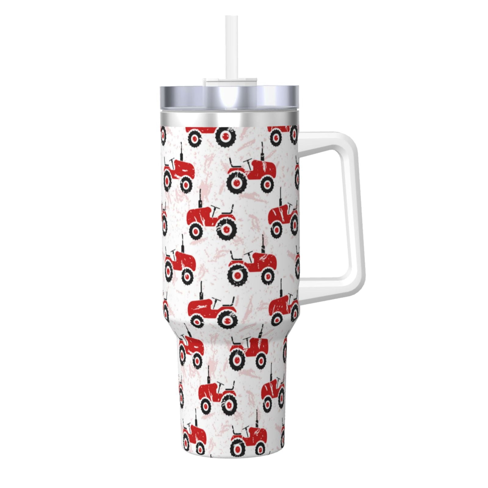 Zeuib Red Wheeled Tractors Printed Insulated Stainless Steel Hot/Cold ...