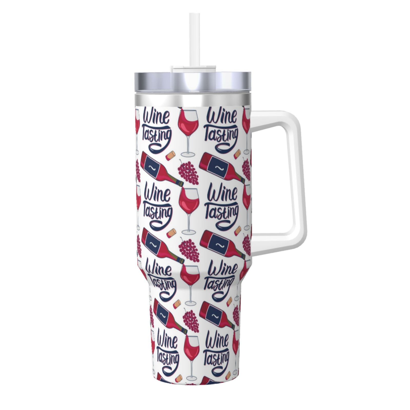 Zeuib Red Wine Glass Bottle Printed Insulated Stainless Steel Hot/Cold ...