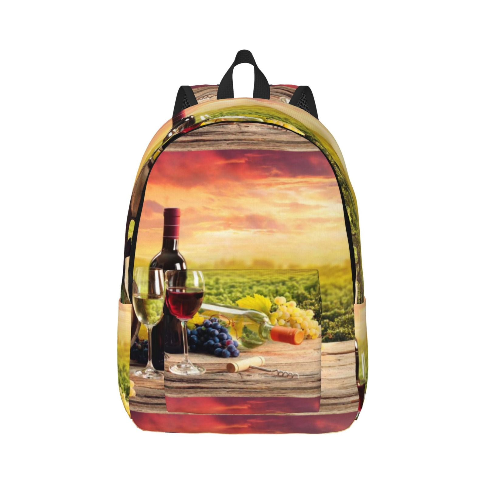 Zeuib Red Wine Glasses Stylish and Durable Canvas Backpack: Perfect for ...