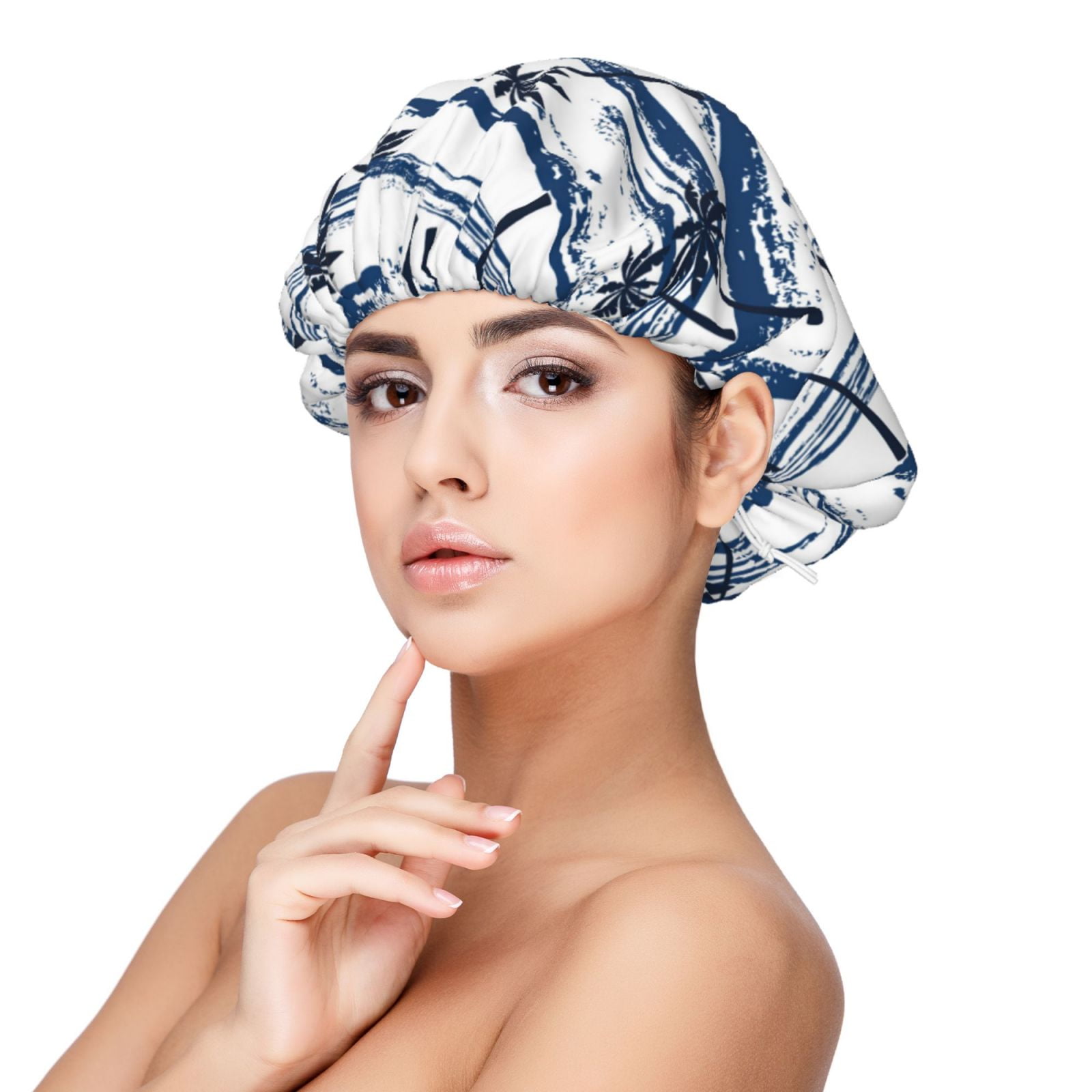 Zeuib Retro Coconut Tree Satin Sleep Cap for Women，Adjustable Strap ...