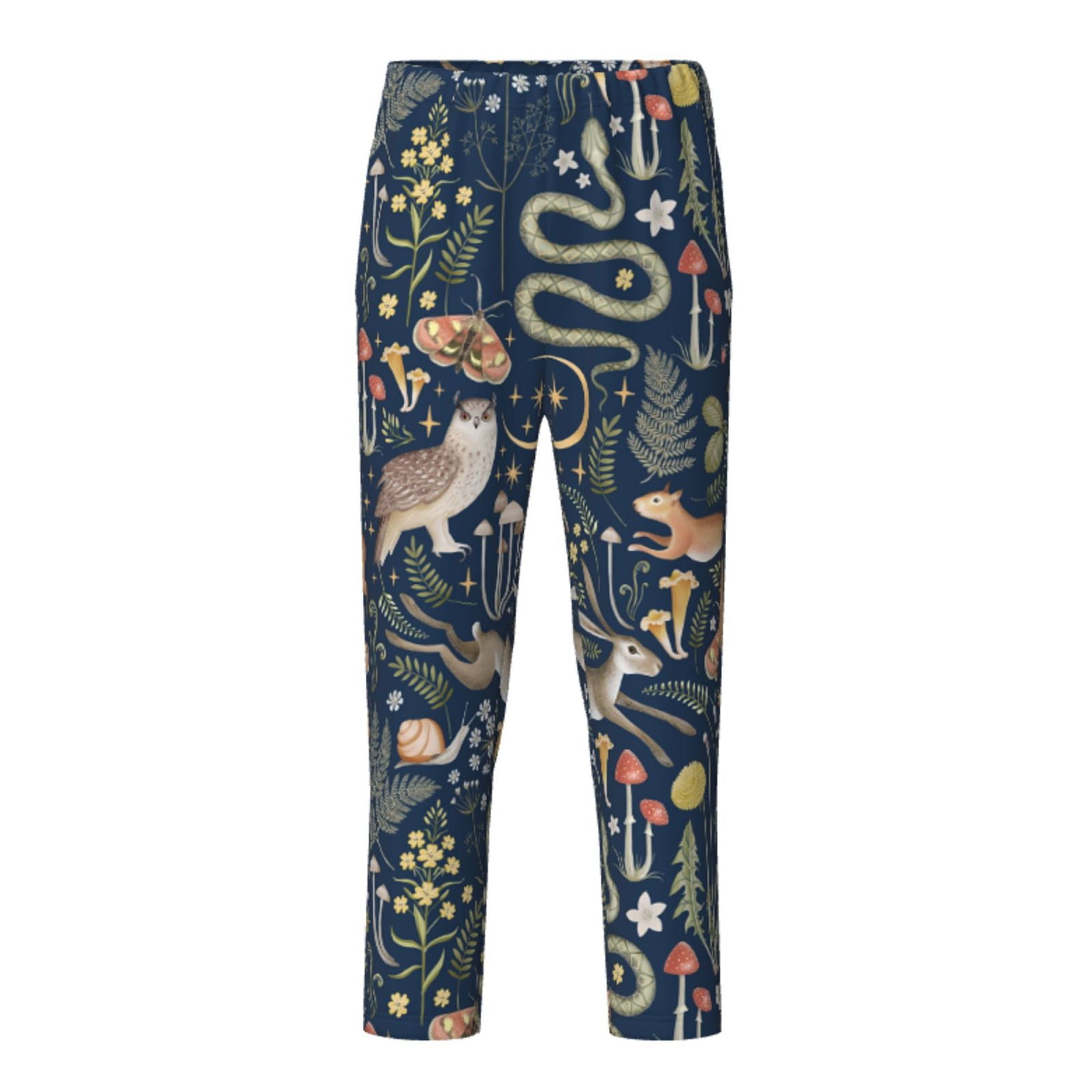 Zeuib Retro Forest Animals Print Pajama Pants for Girls Boys,PJ Bottoms ...