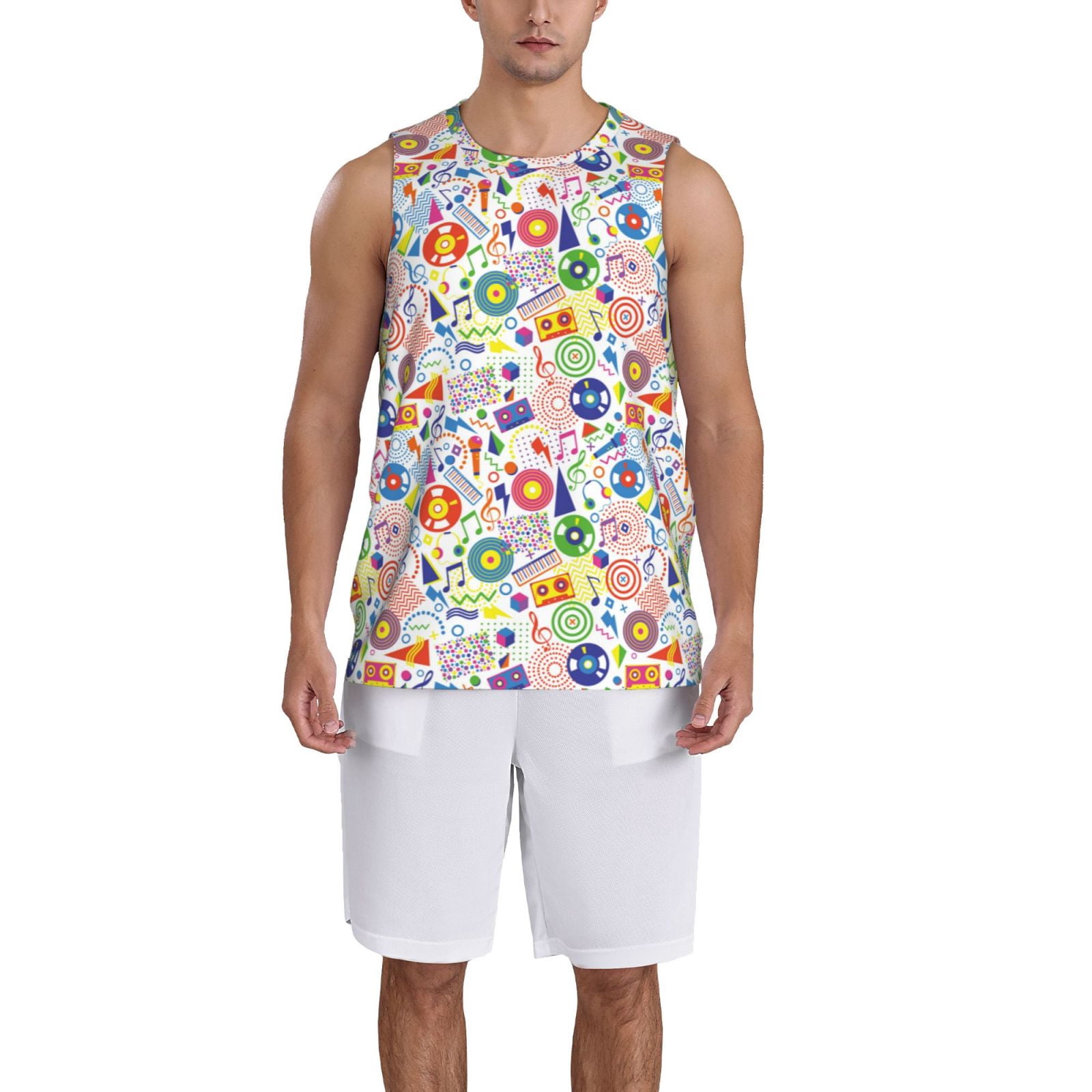 Zeuib Retro Musi Disco Jersey Shirt for Men,Mesh Athletic Practice ...