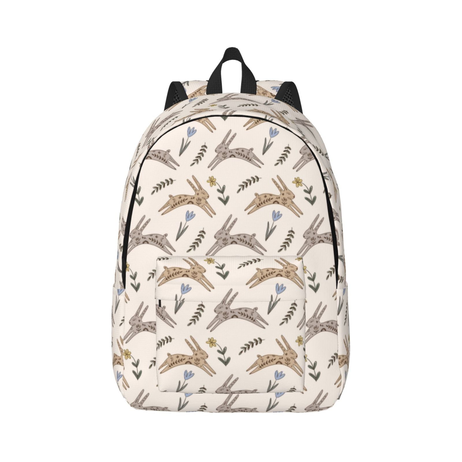 Zeuib Retro Rabbit Stylish and Durable Canvas Backpack: Perfect for ...