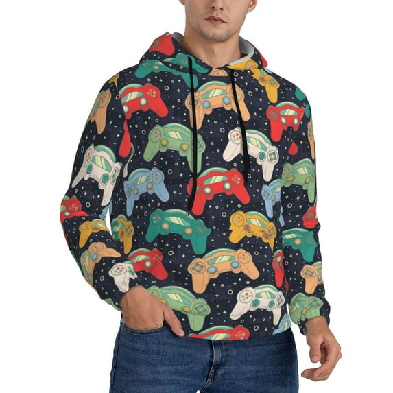 Zufioo Retro Video Game Design Fleece Comfortable Hoodie for Mens ...