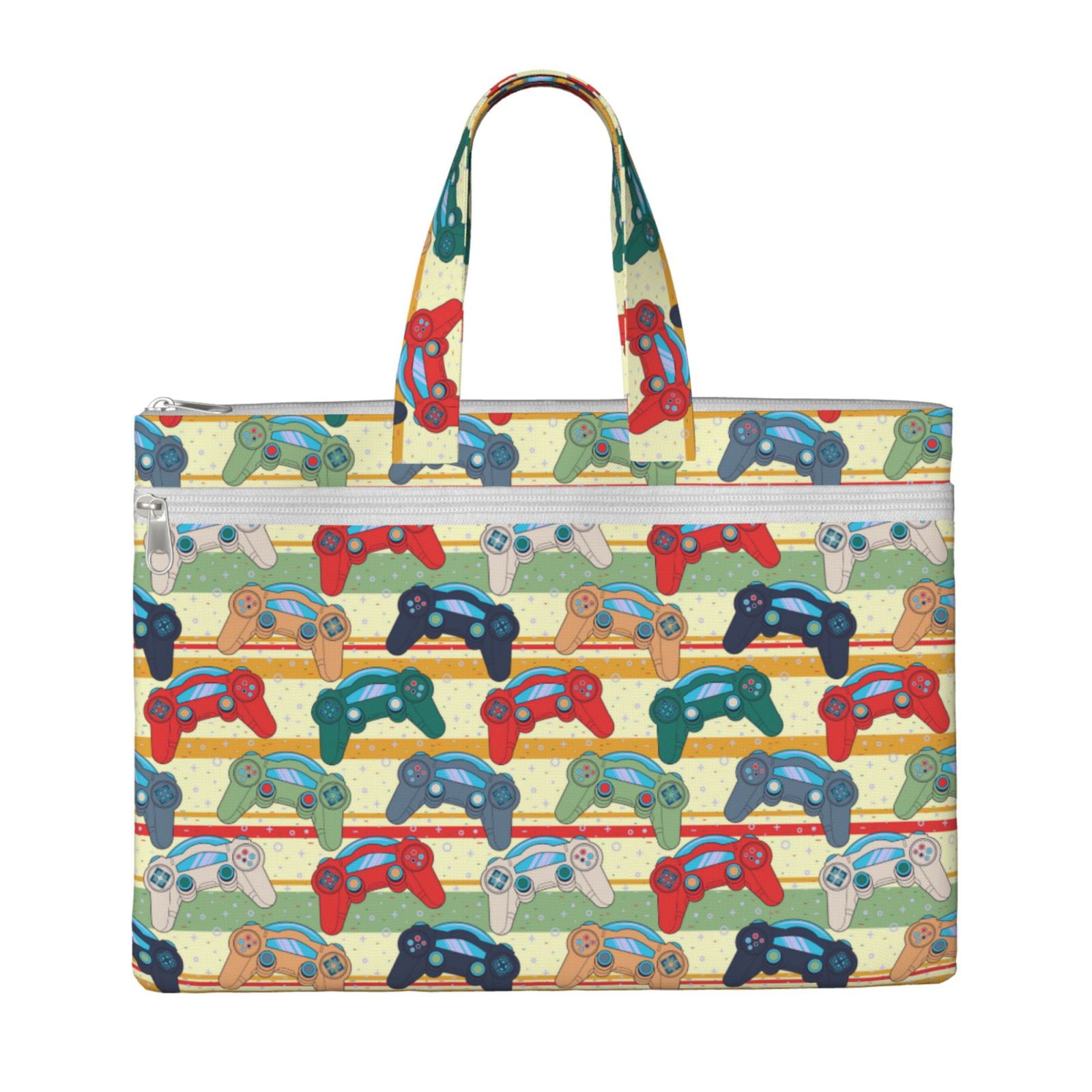 Zeuib Retro With Joysticks Print Canvas Work Bags,Laptop Tote Bag ...