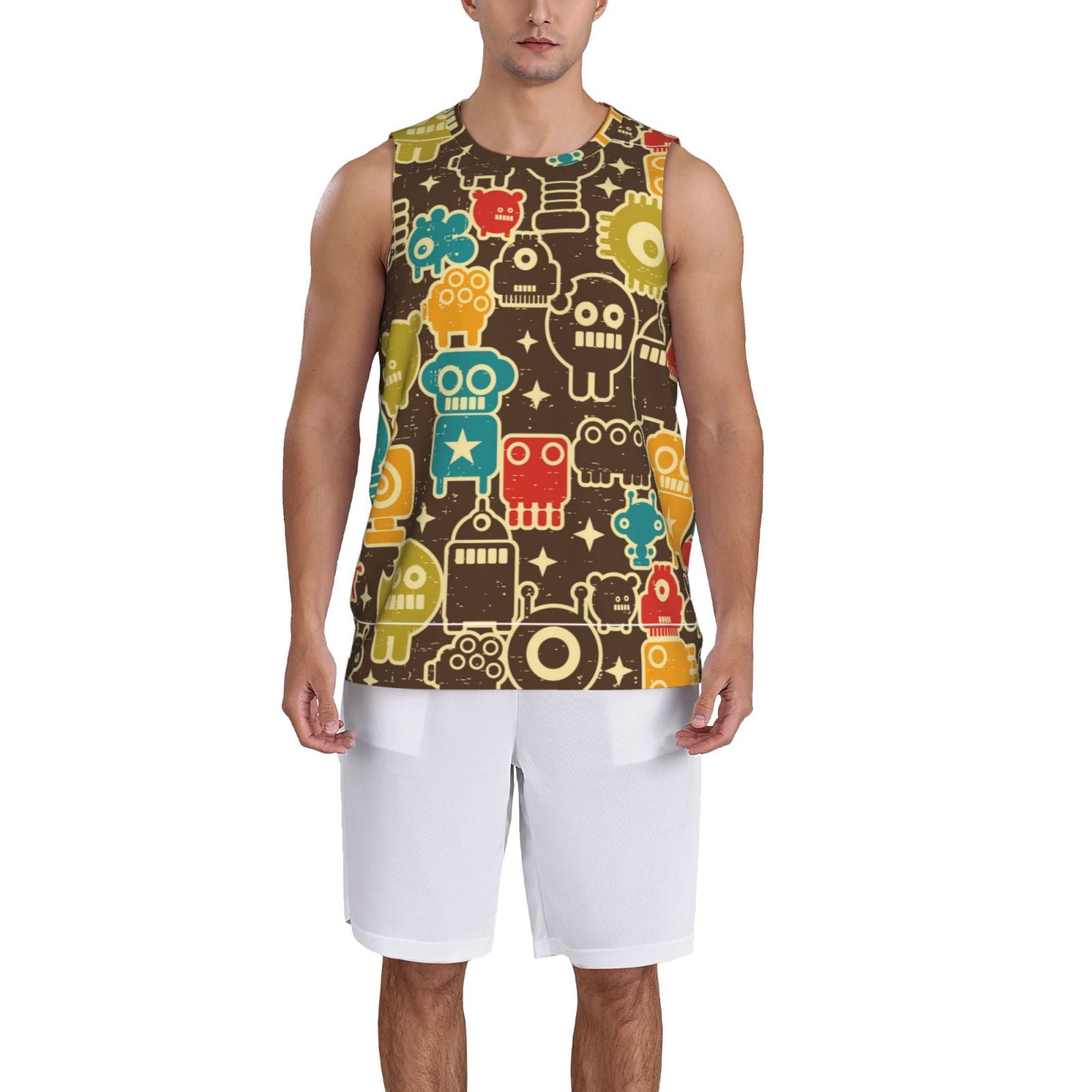 Zeuib Robot and Monsters Jersey Shirt for Men,Mesh Athletic Practice ...