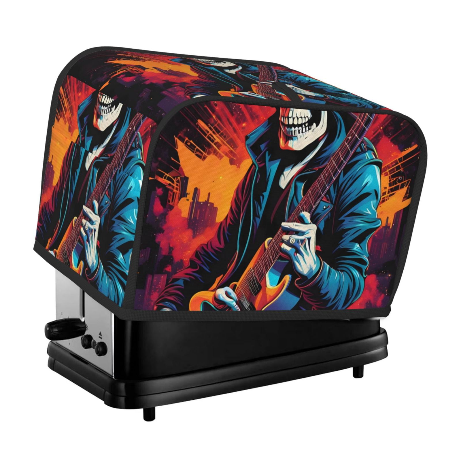 Zeuib Rock Skull Singer Four Slice Toaster Dust Cover Appliance Cover ...