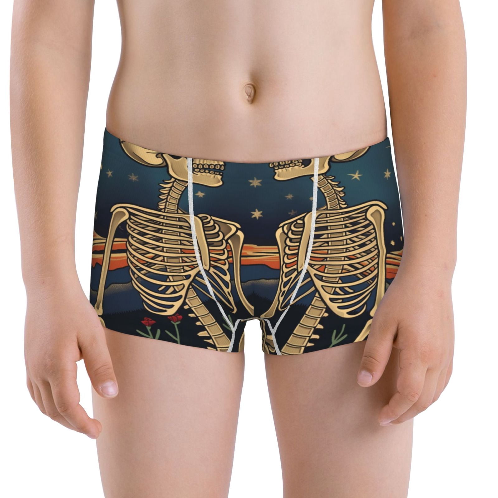 Zeuib Romantic Skeletons Under Moon Boys' and Toddler Boxer Briefs,Boys' Underwear, Cool Comfort ...
