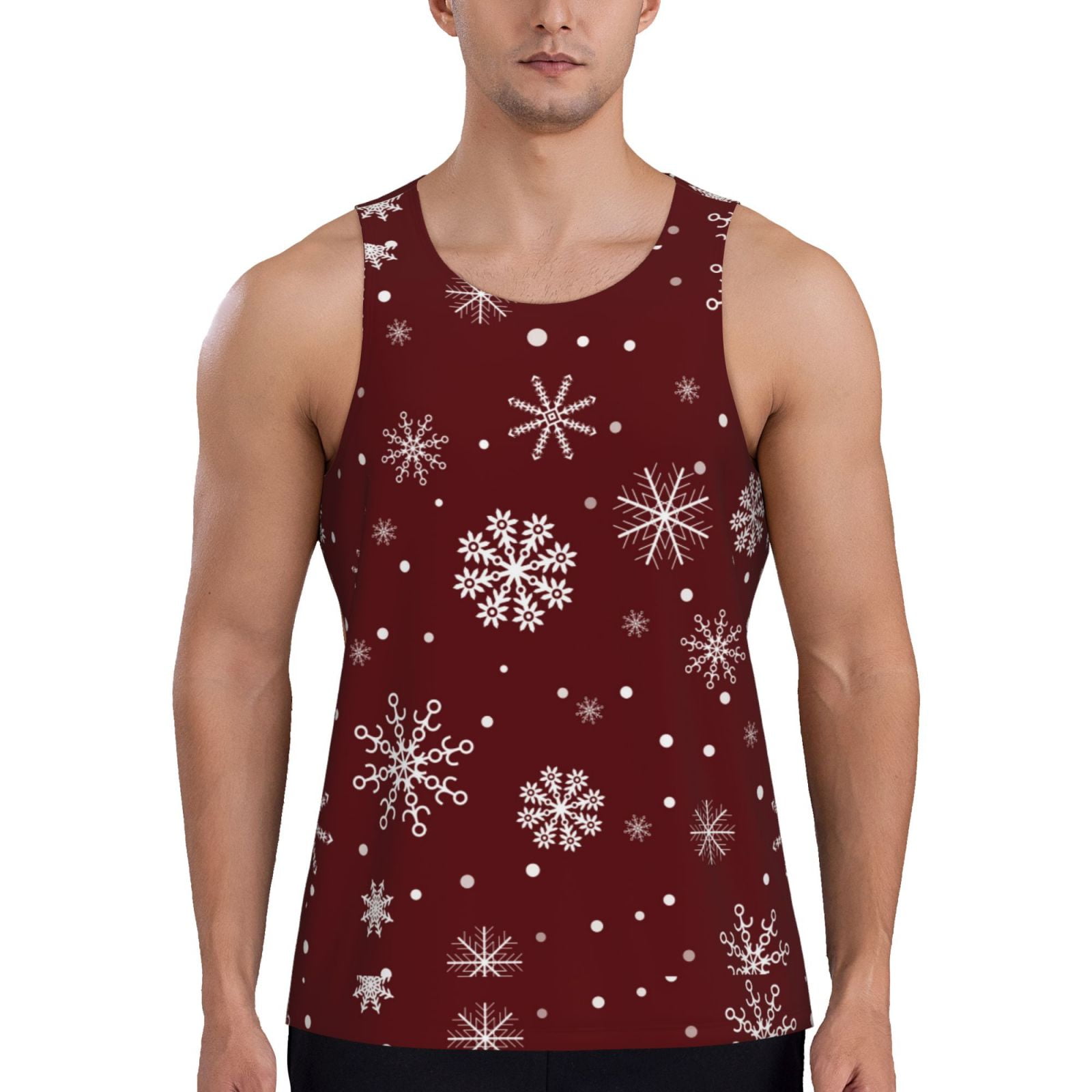 Zeuib Romantic white snowflakes Print Quick Dry Workout Tank Top,Gym ...