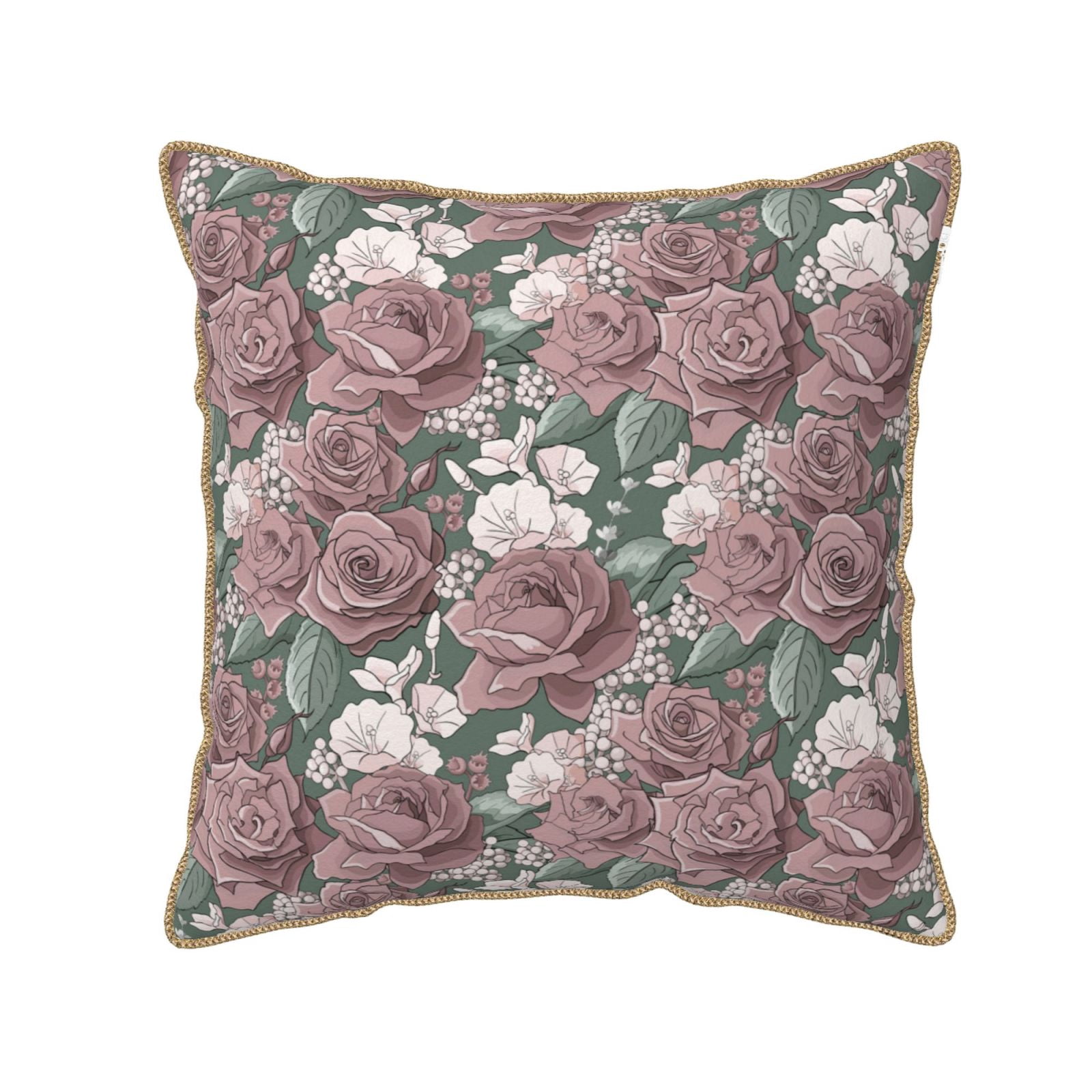 Zeuib Rose Flowers Print Decorative Throw Pillow Covers,Cushion Covers ...