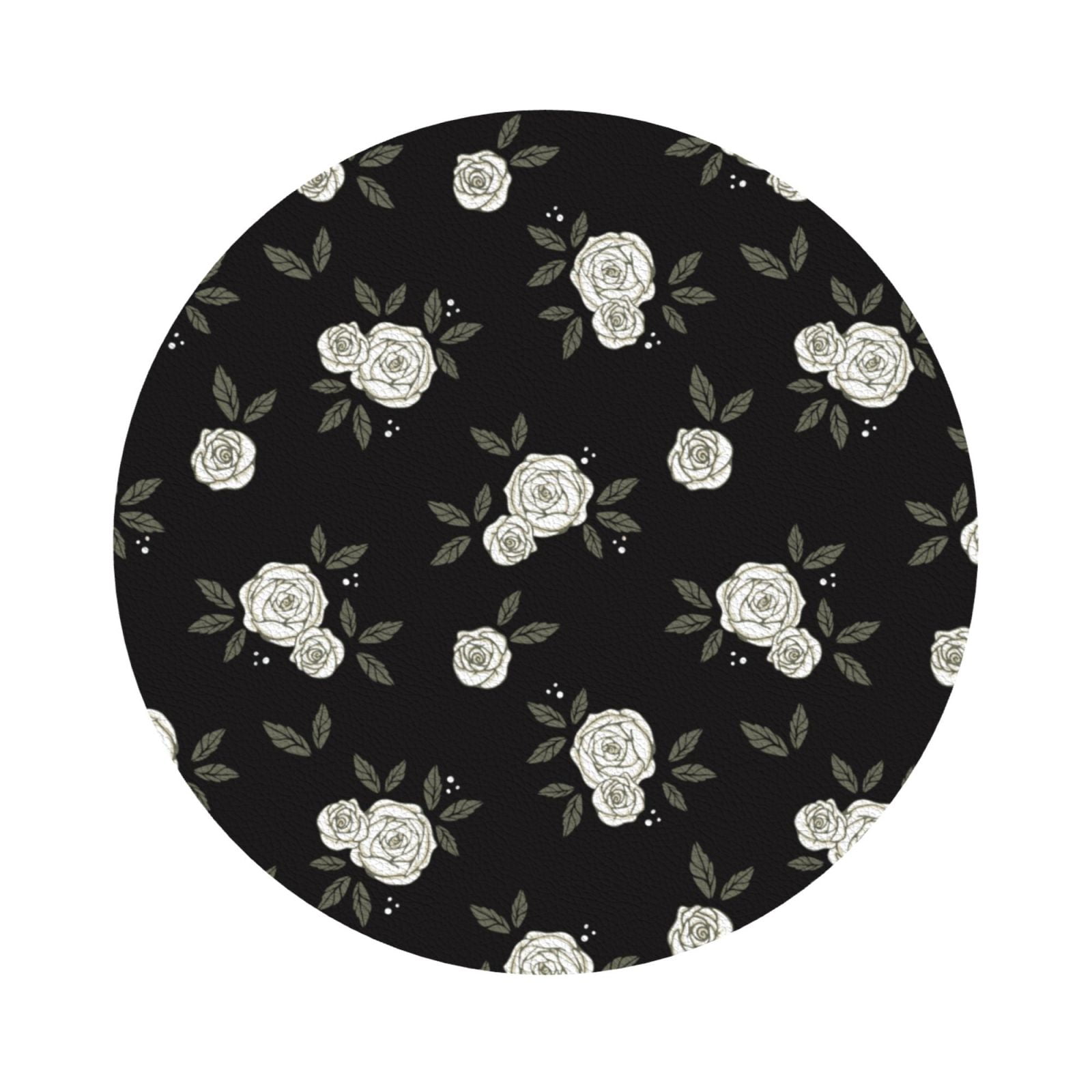 Zeuib Rose Flowers Print Set of 6 Coasters for Drinks, Glass & Cups ...