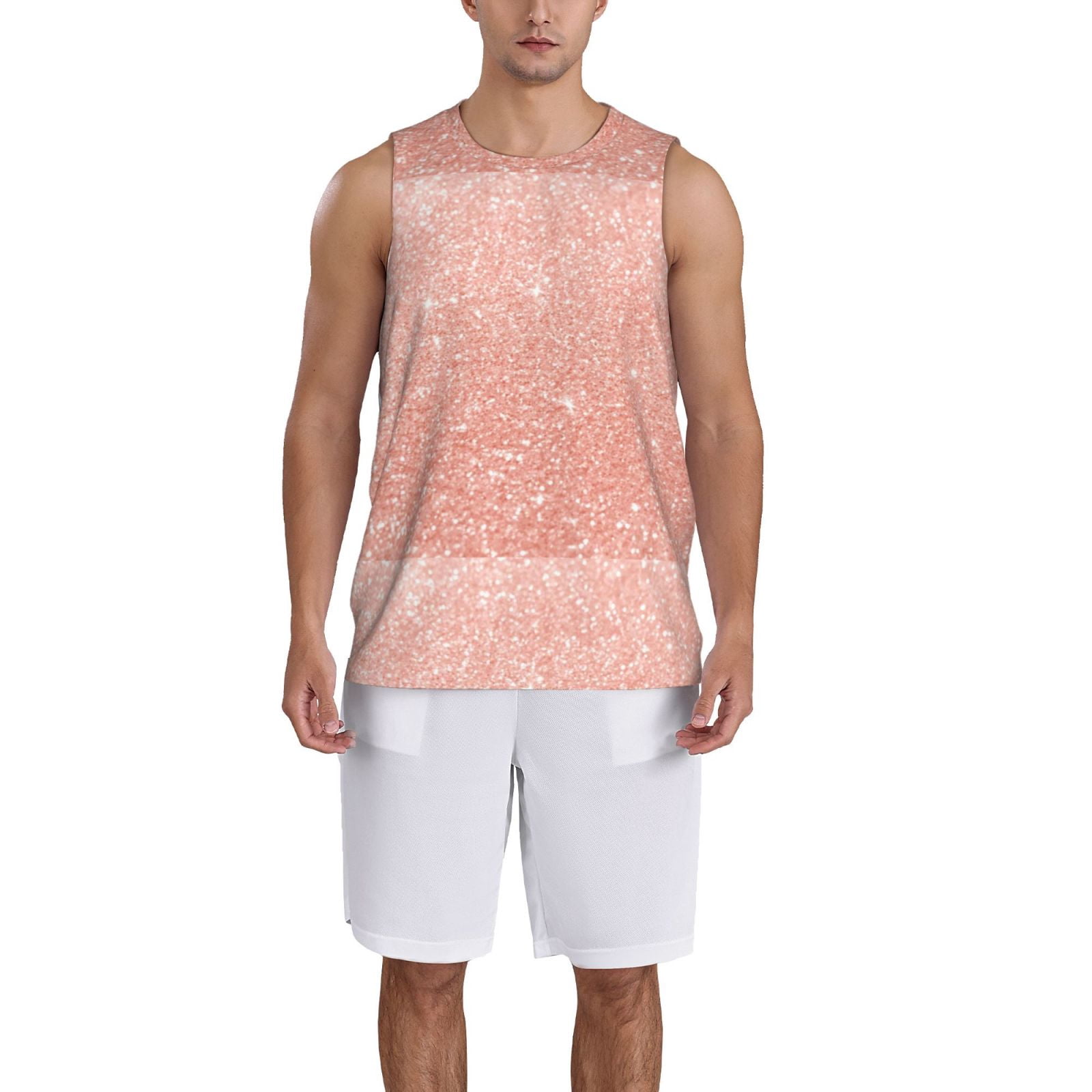 Zeuib Rose Gold Glitter Jersey Shirt for Men,Mesh Athletic Practice ...