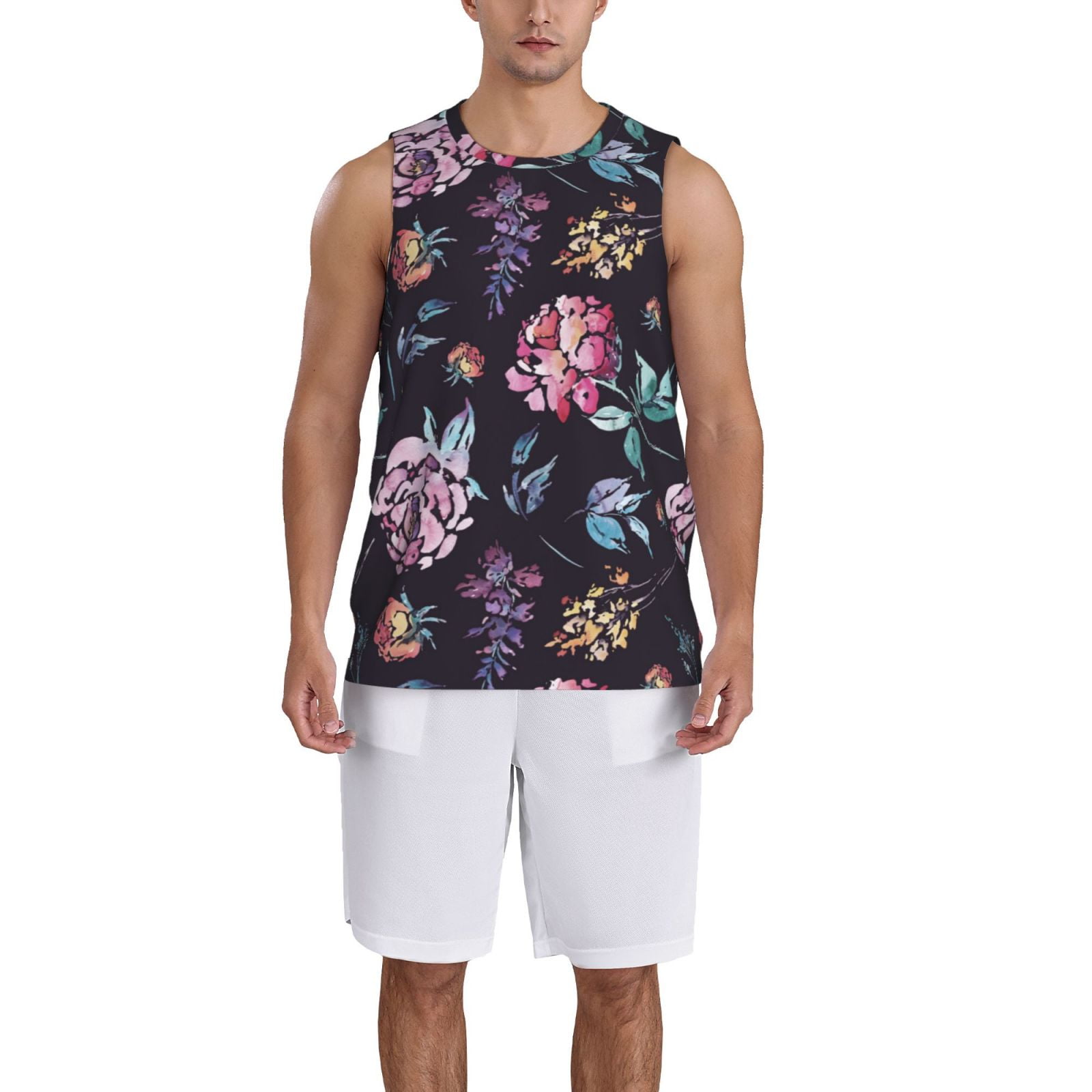 Zeuib Roses Flowers Jersey Shirt for Men,Mesh Athletic Practice Sports ...
