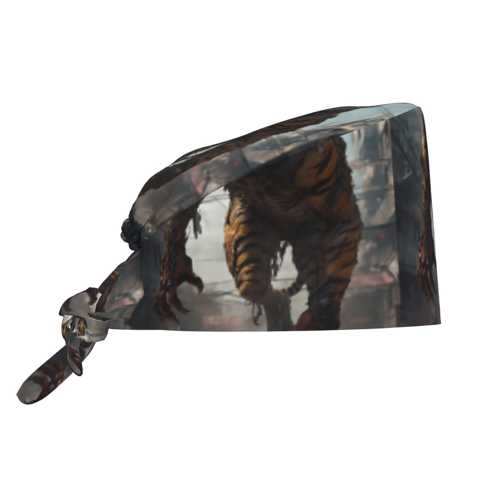 Zeuib Ruins Tiger Warrior Print Adjustable Scrub Cap,Cleaning Working ...