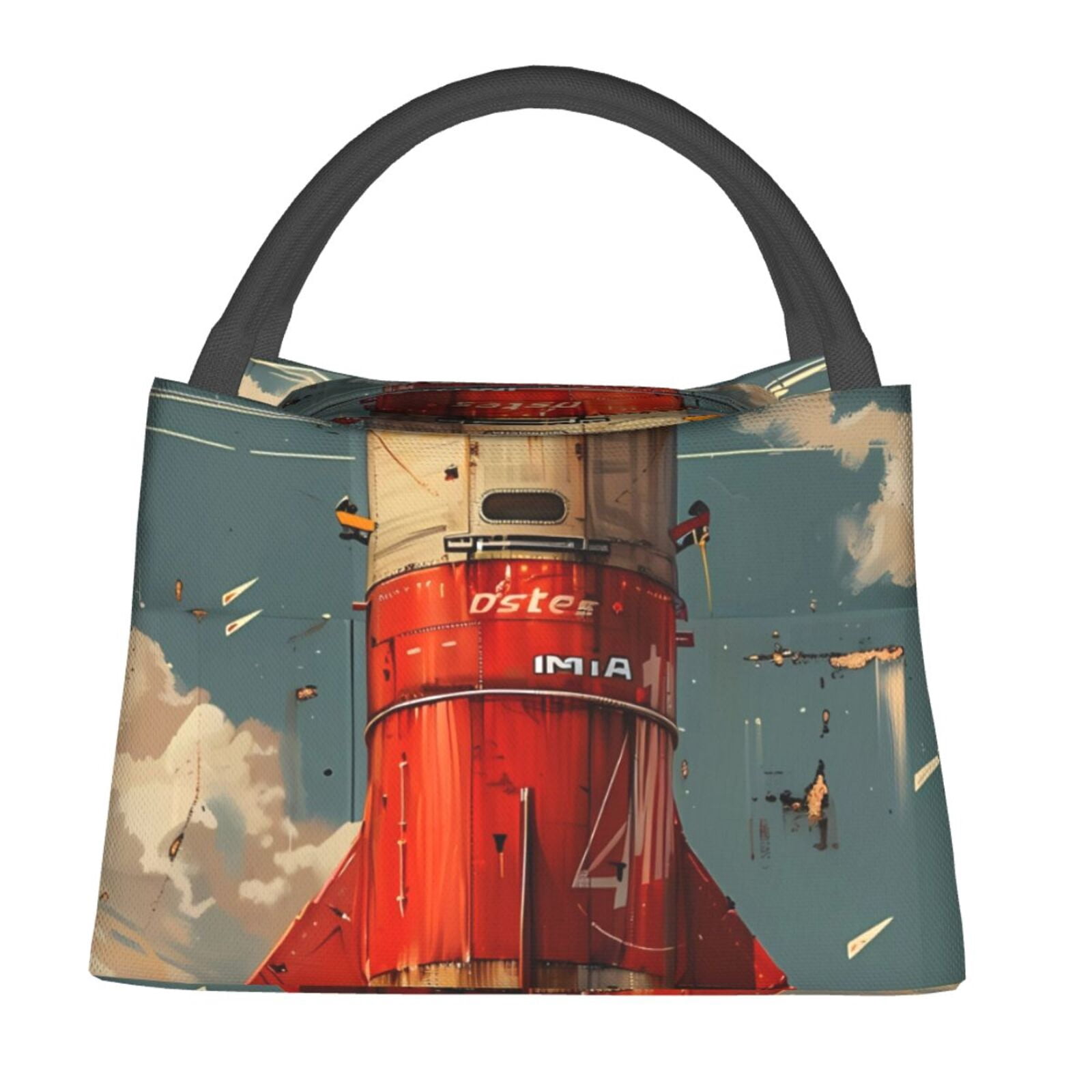 Zeuib Rusty Rocket Launch Lunch Bag,Collapsible Cooler Bag Insulated ...