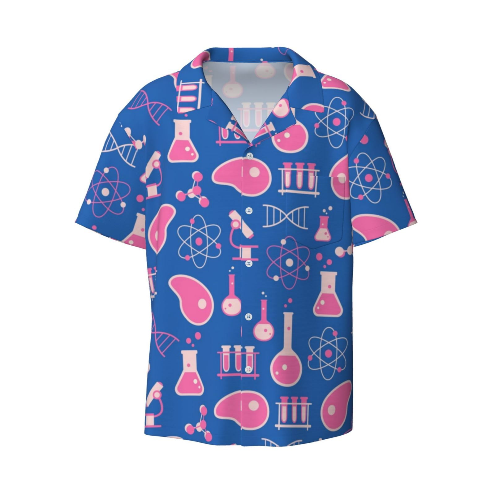 Zeuib Science Experiment Men's Short Sleeve Button-Down Shirt: Classic ...