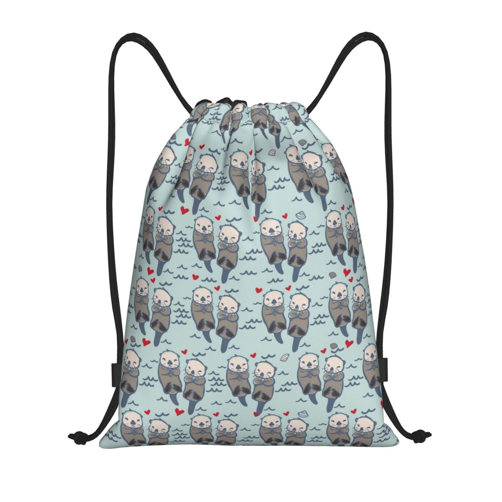 Zeuib Sea Otter Drawstring Backpack Bag Sport Gym Sackpack for Women ...